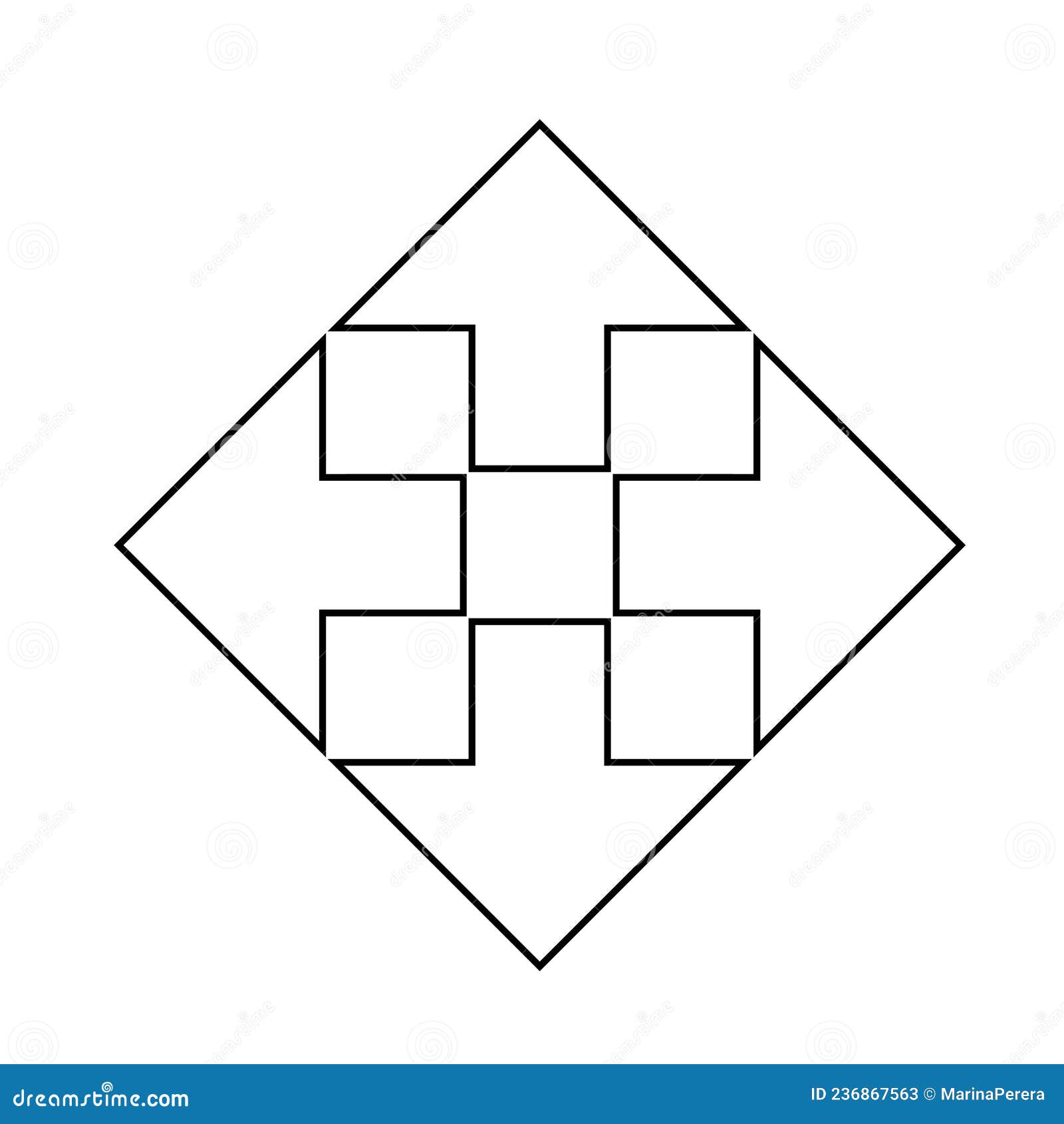 Four Way Direction Arrows Isolated on White Stock Vector - Illustration ...