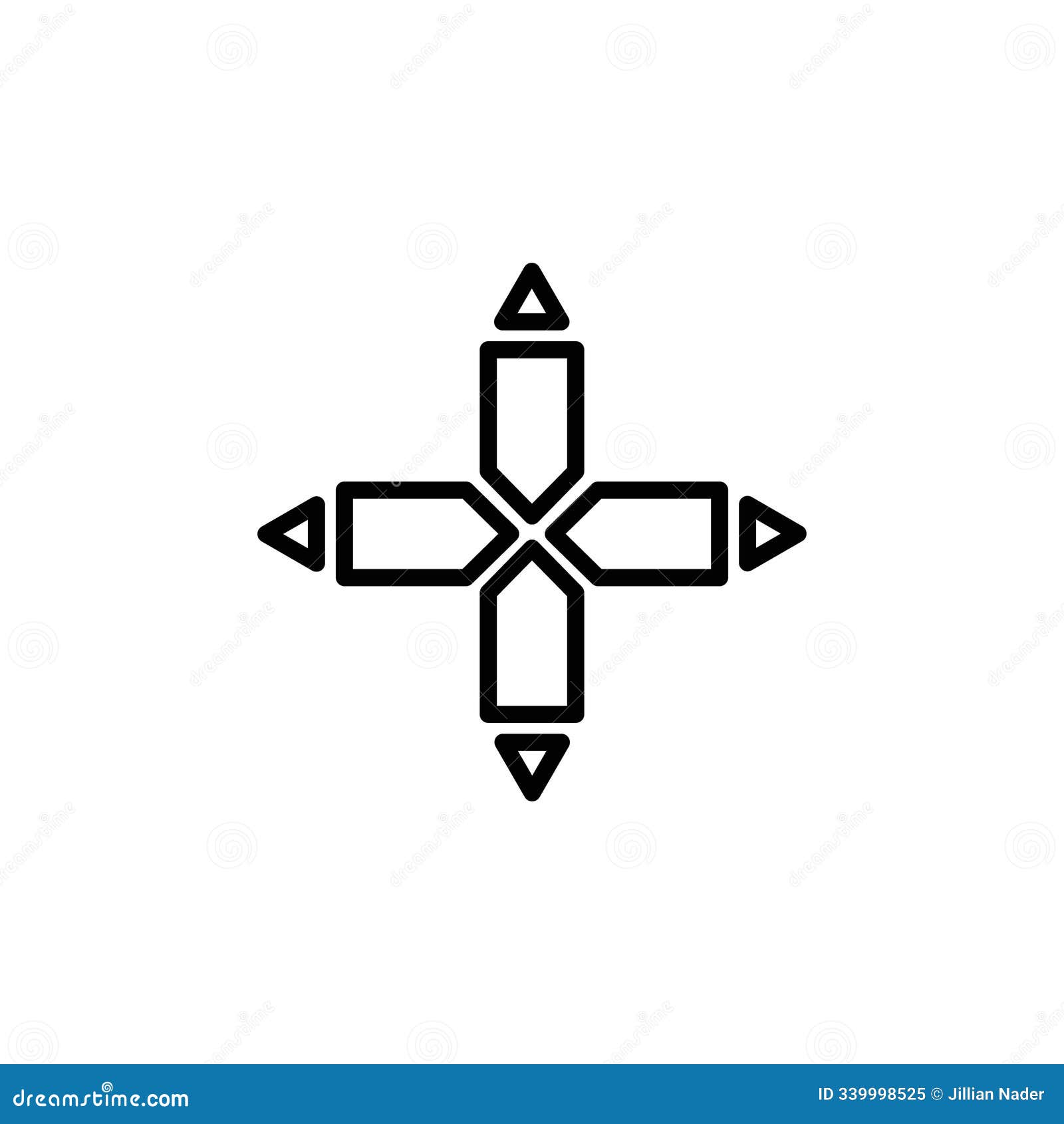 A Four-way Directional Button Icon, Typically Used in Navigation or ...