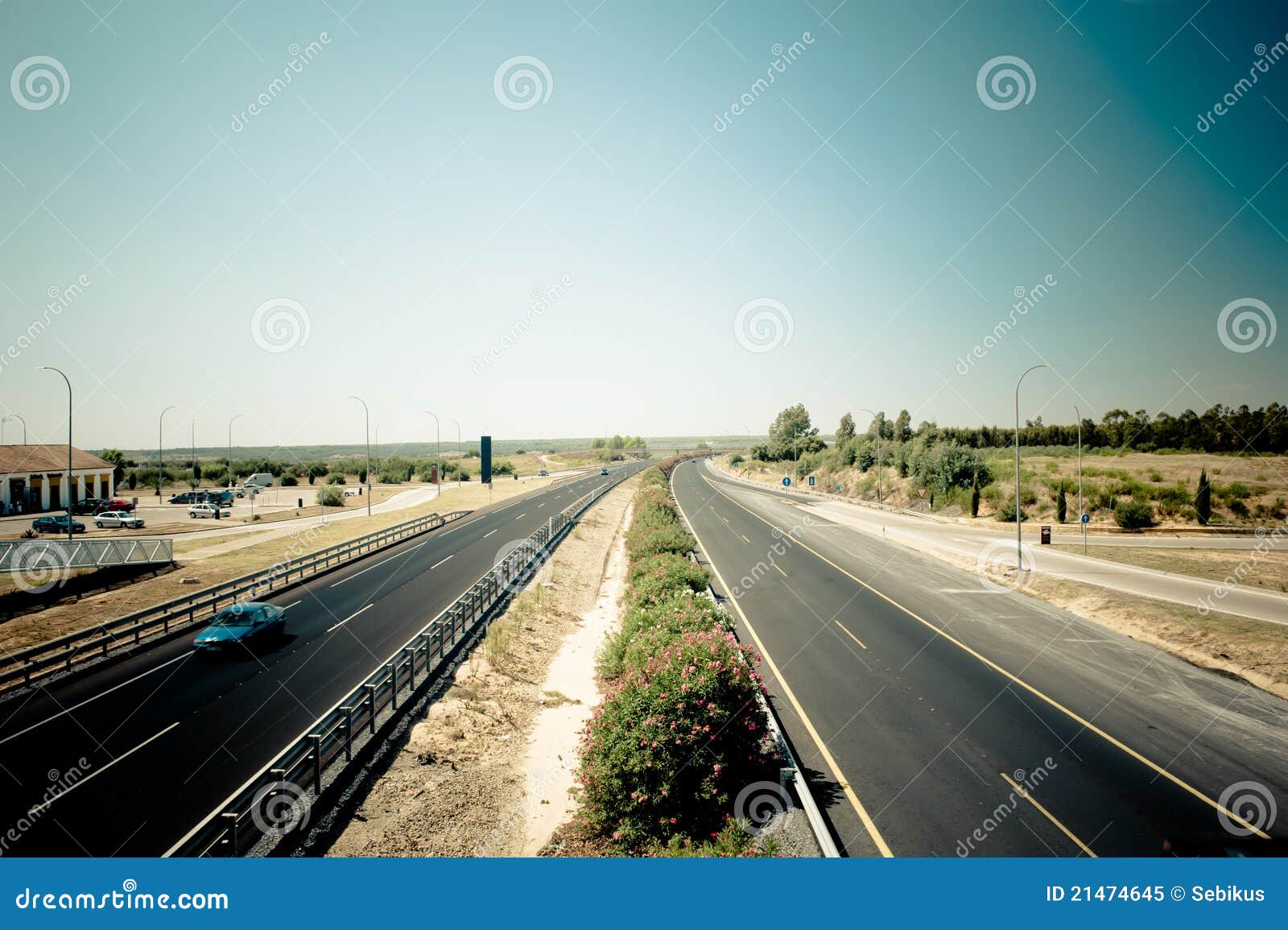 Four way Highway stock image. Image of outdoor, empty - 21474645