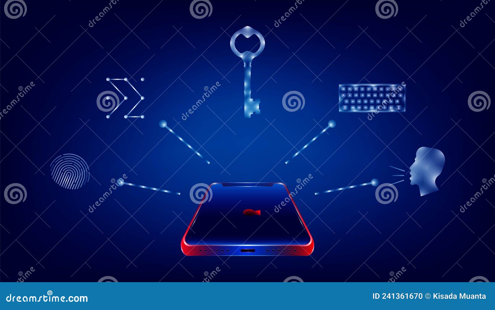 Four Way To Unlock Your Smartphone. Vector Illustration Eps10 Stock ...