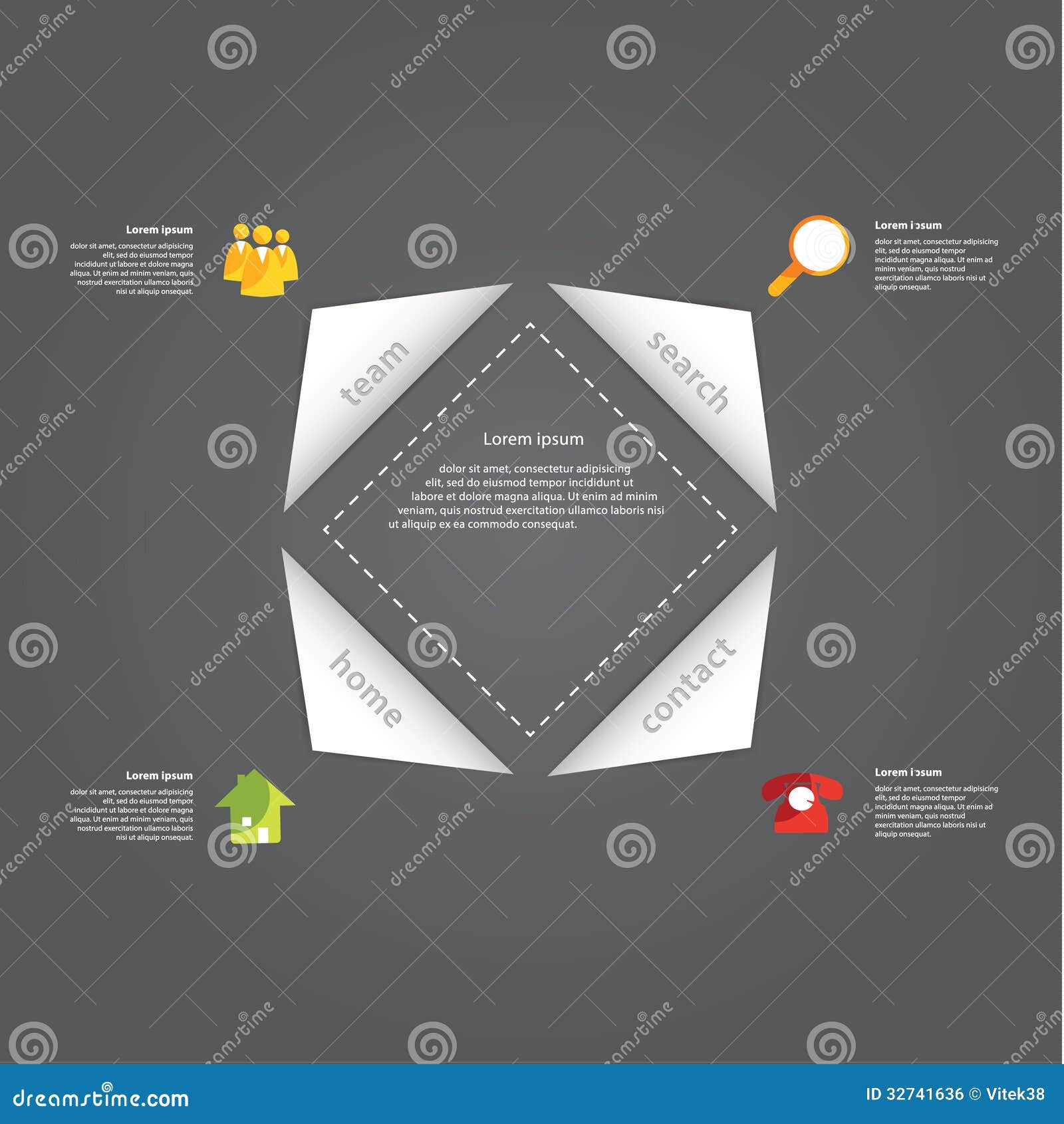 Four Ways. Fresh Vector Template For Presentation. Four Choices ...