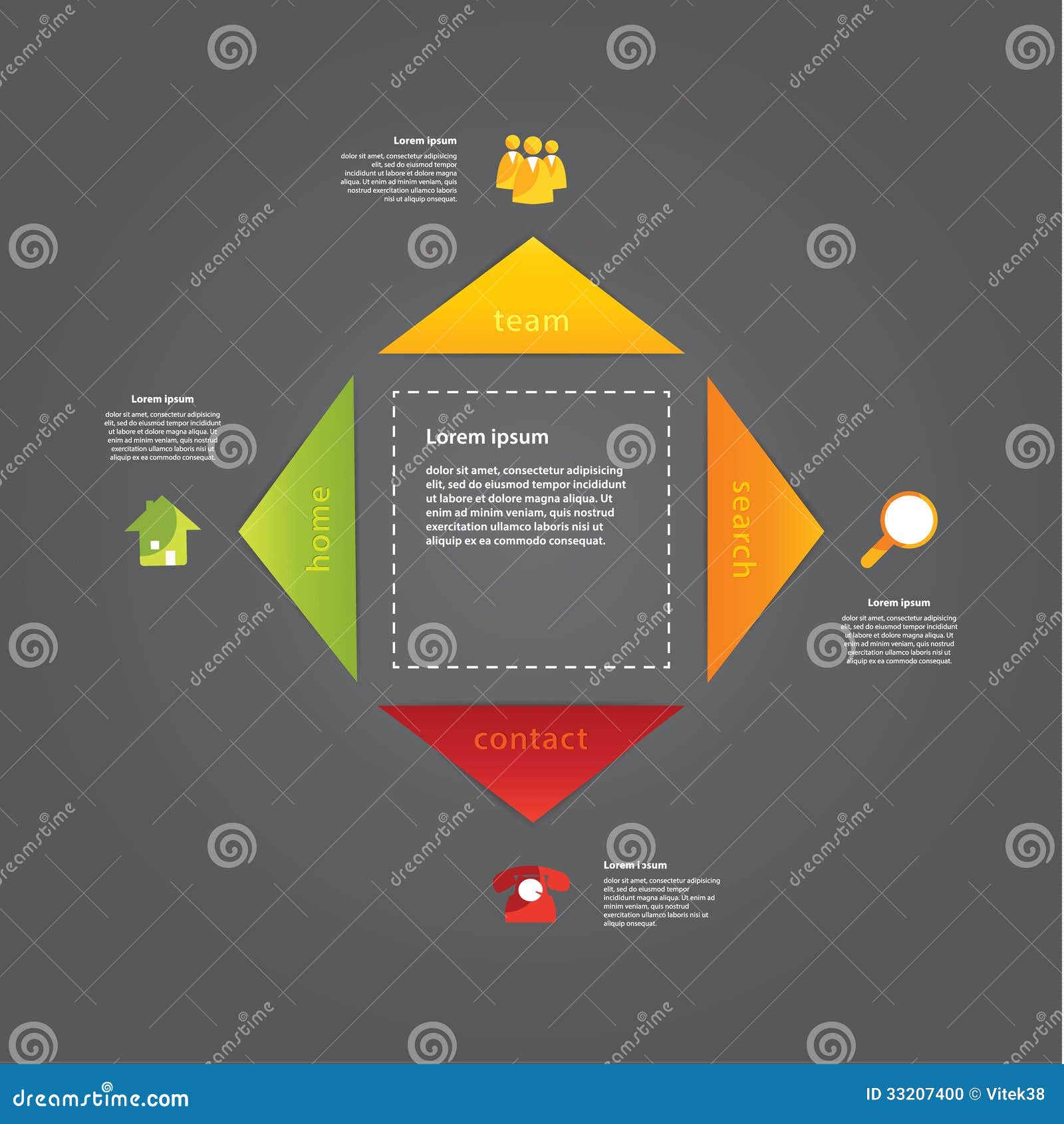 Four Ways. Fresh Vector Template For Presentation. Four Choices ...