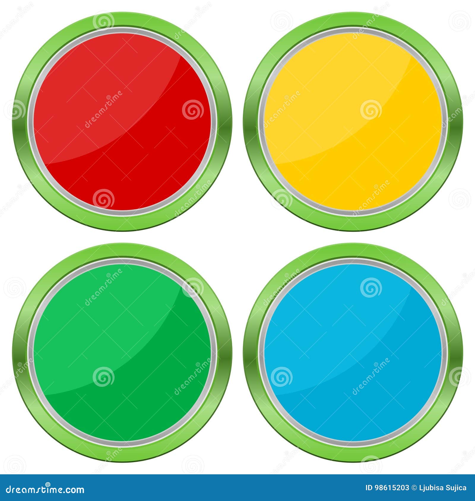 Four Web Buttons, Glossy Empty Buttons Stock Vector - Illustration of ...