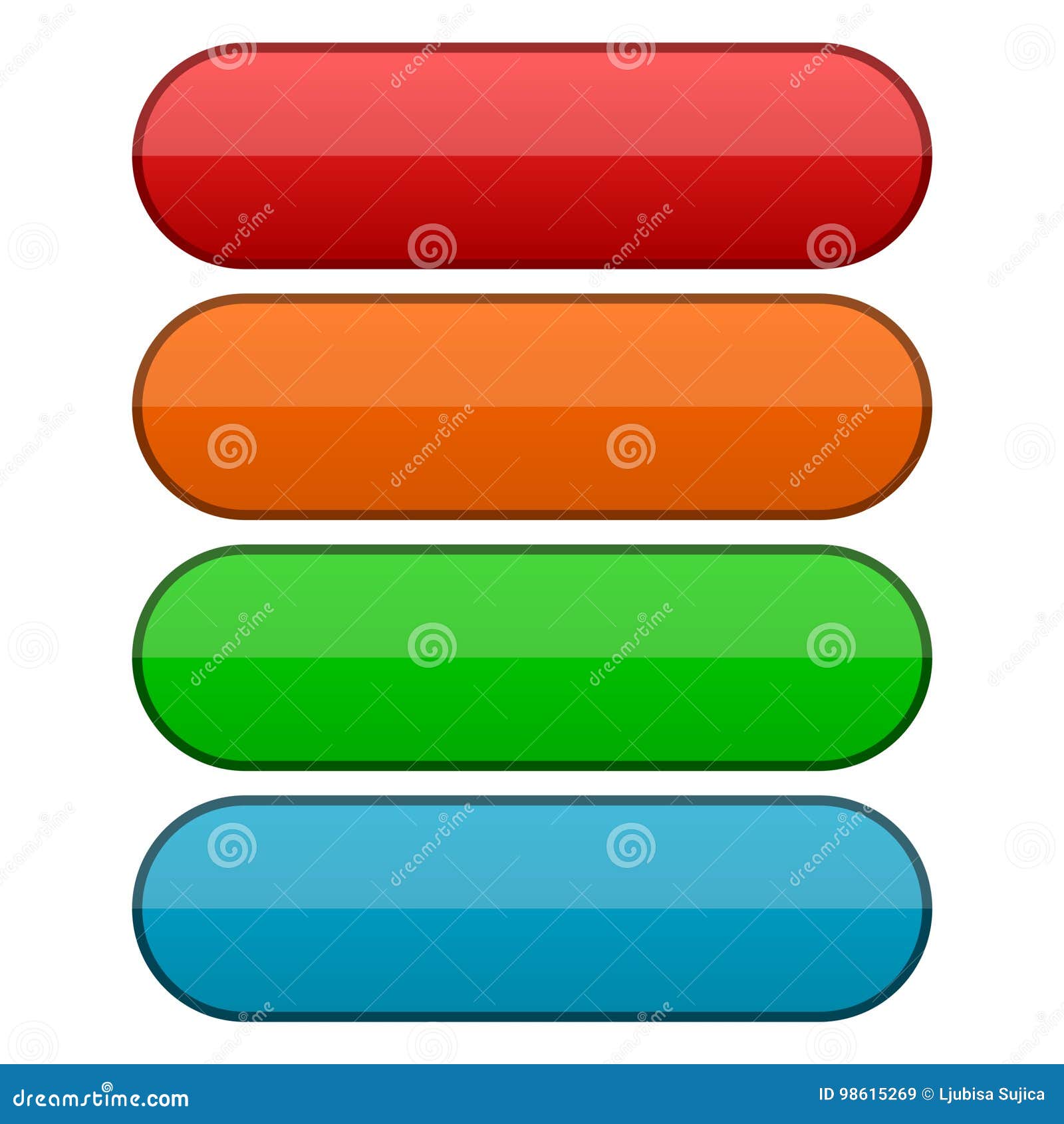 Four Web Buttons, Glossy Empty Buttons Stock Vector - Illustration of ...