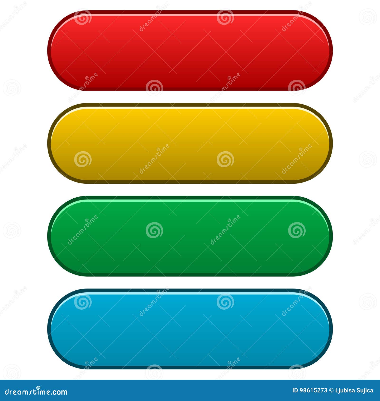 Four Web Buttons, Glossy Empty Buttons Stock Vector - Illustration of ...