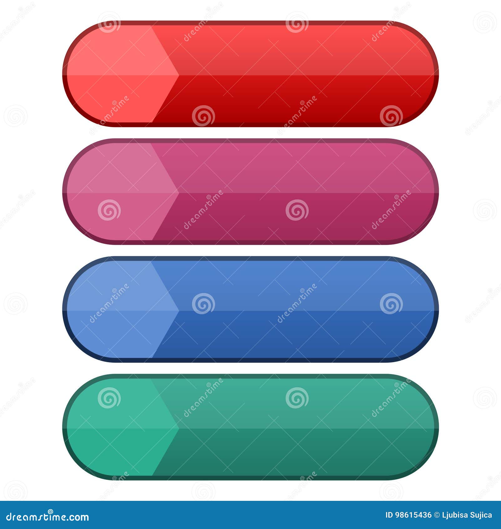 Four Web Buttons, Glossy Empty Buttons Stock Vector - Illustration of ...