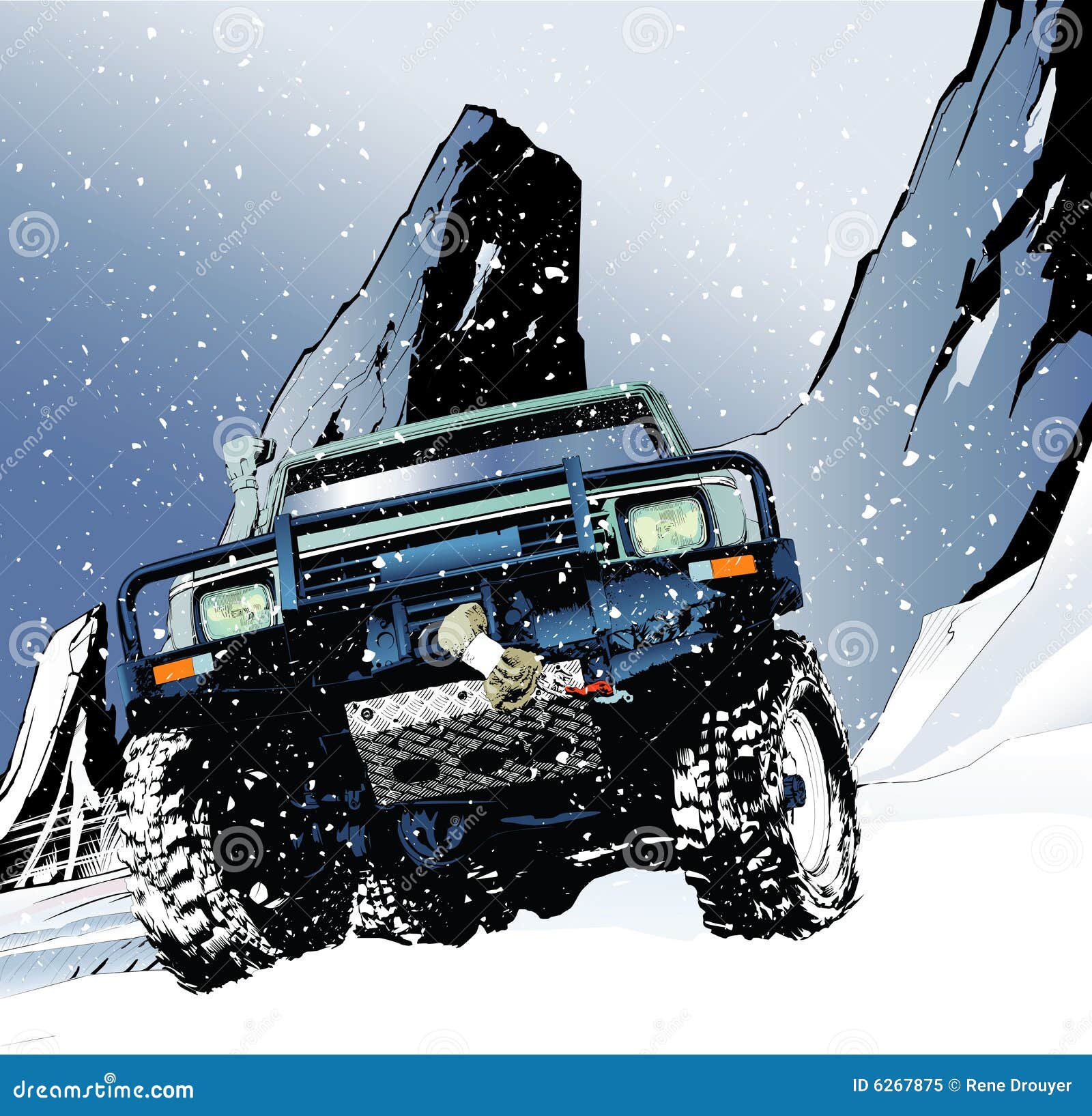 Four wheel car stock vector. Illustration of terrain, chassis - 6267875