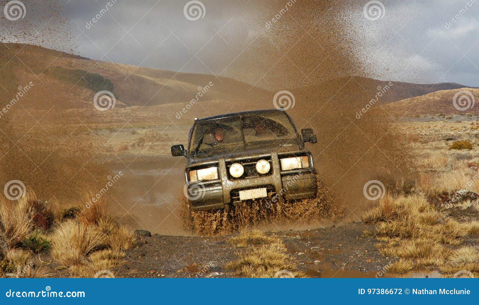 Four wheel driving stock photo. Image of road, four, splashing - 97386672