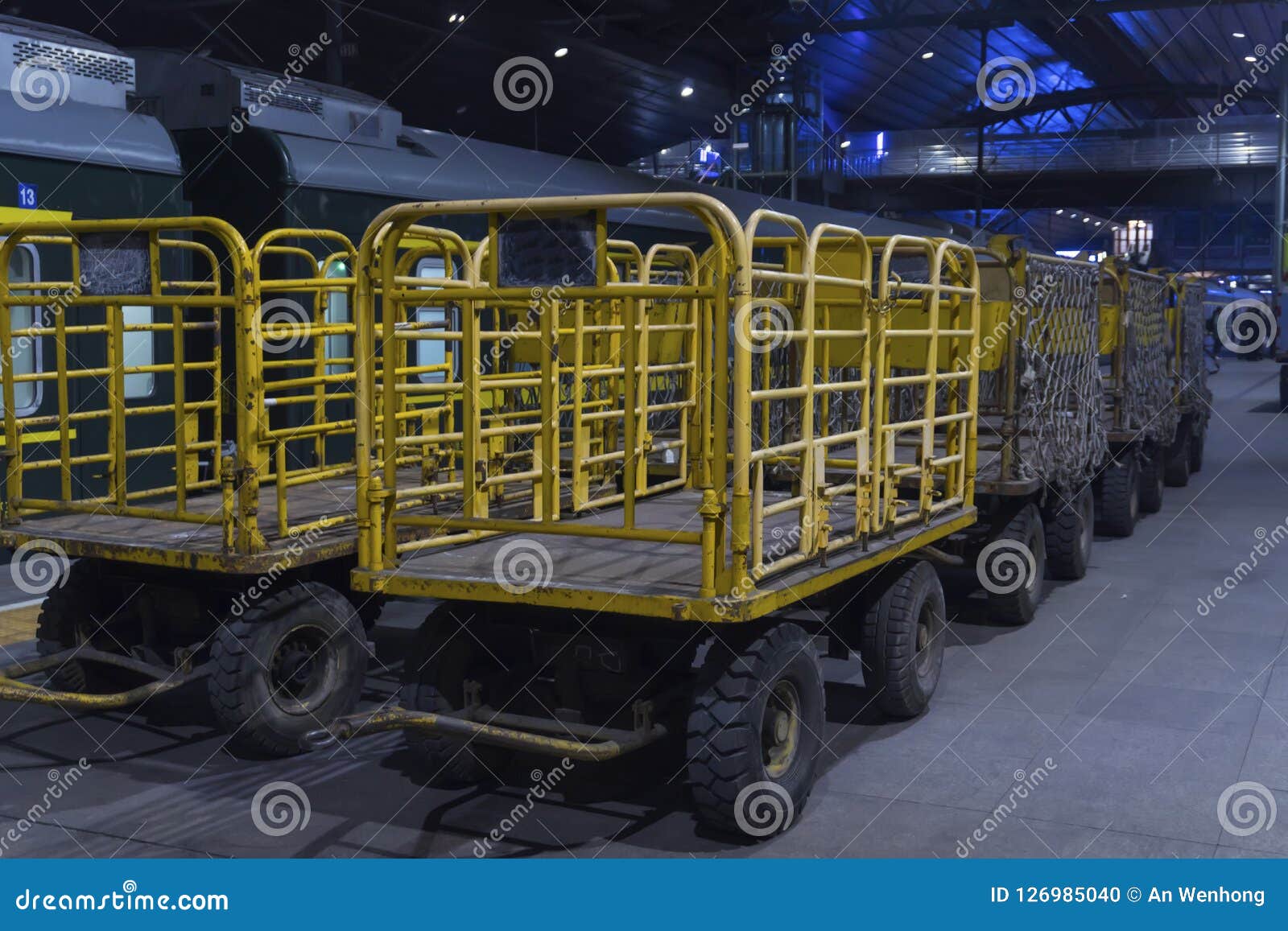Four - Wheel Trailer on the Railway Platform. Stock Photo - Image of ...