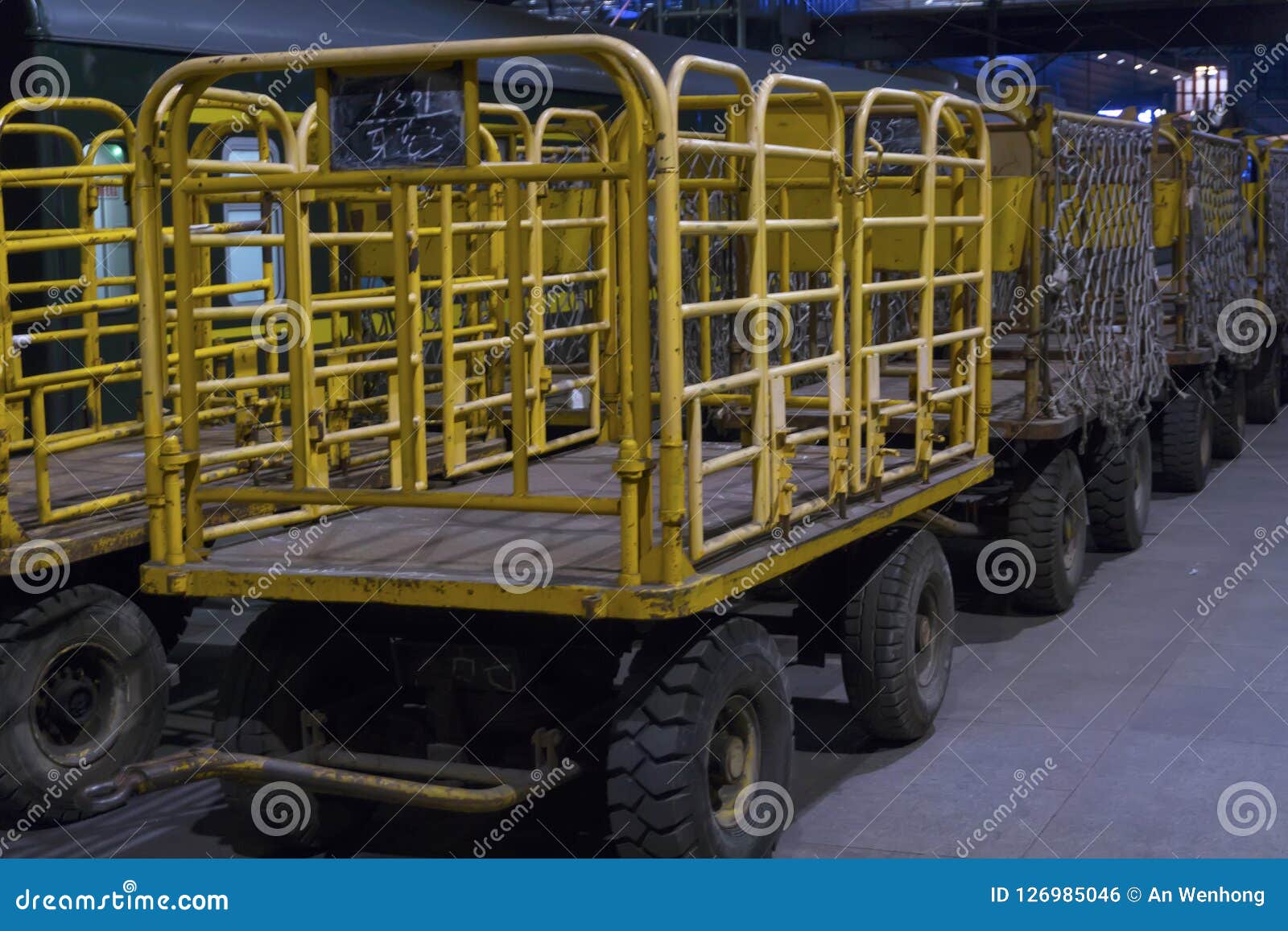 Four - Wheel Trailer on the Railway Platform. Stock Photo - Image of ...