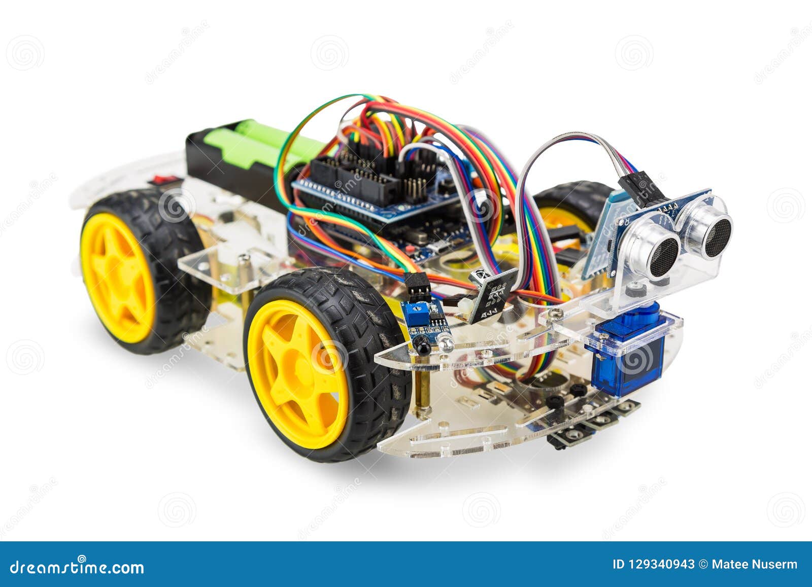 Four Wheels Drive Robotic Car Stock Image - Image of industrial, path ...