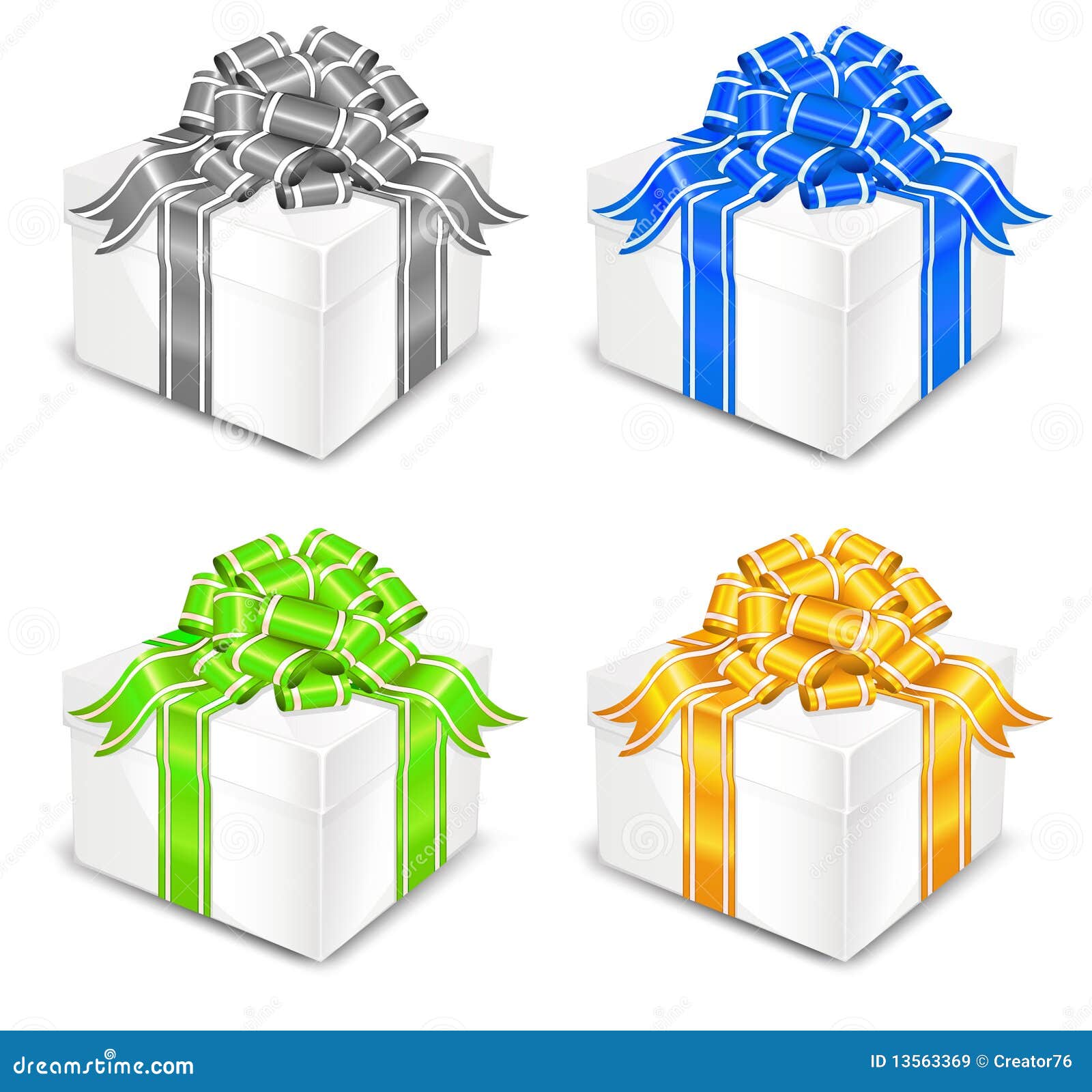 Four white boxes stock vector. Illustration of green - 13563369