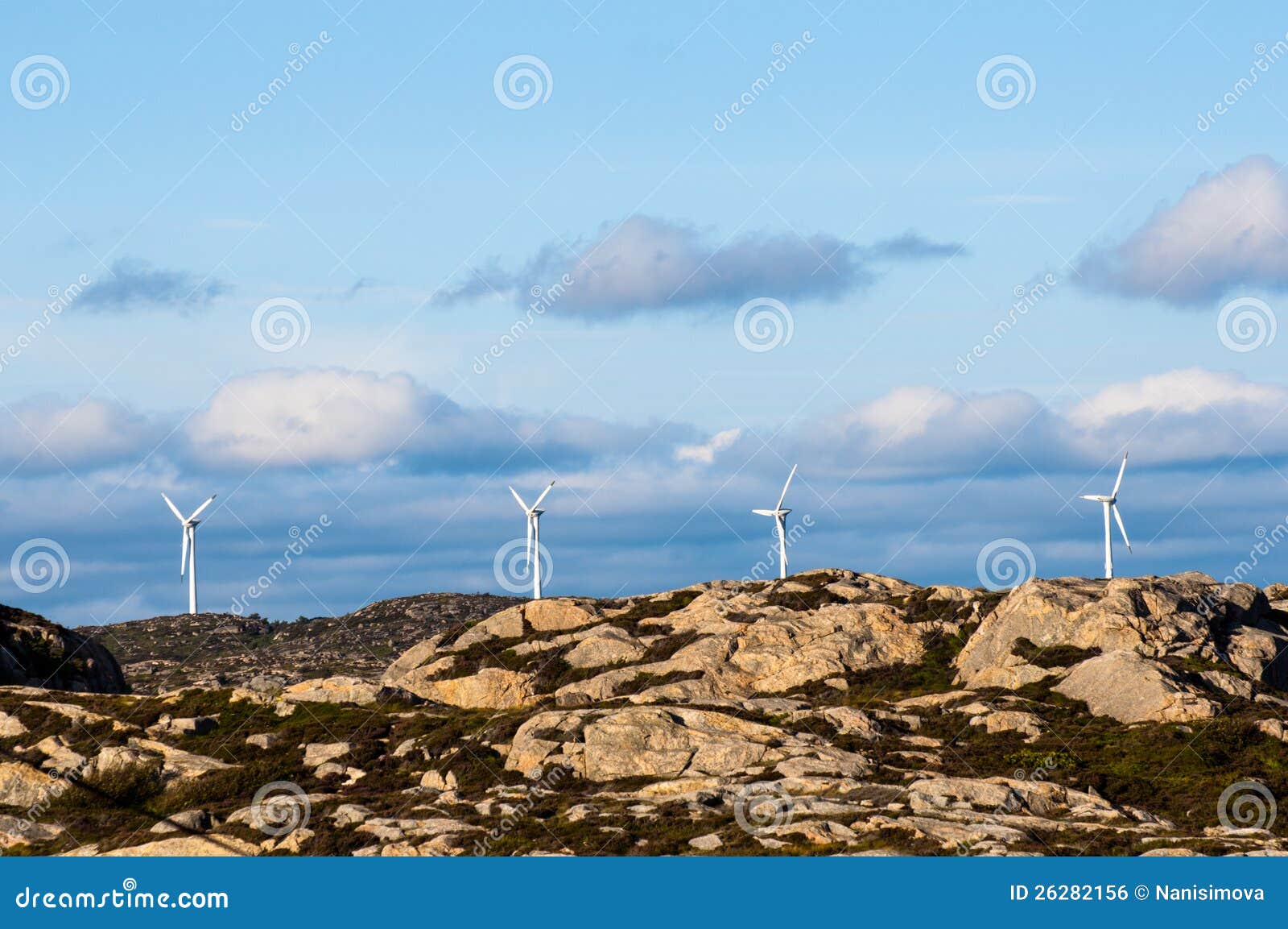 Four wind turbines stock photo. Image of four, plato - 26282156