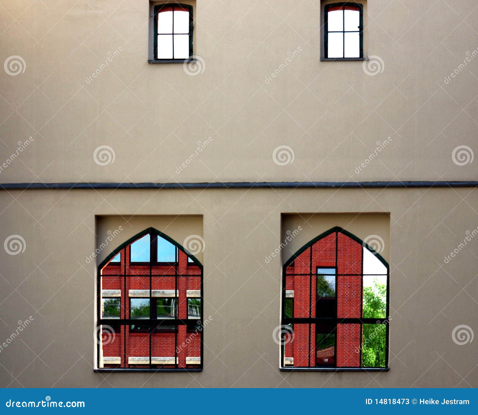 Four windows stock image. Image of gray, brick, facade - 14818473