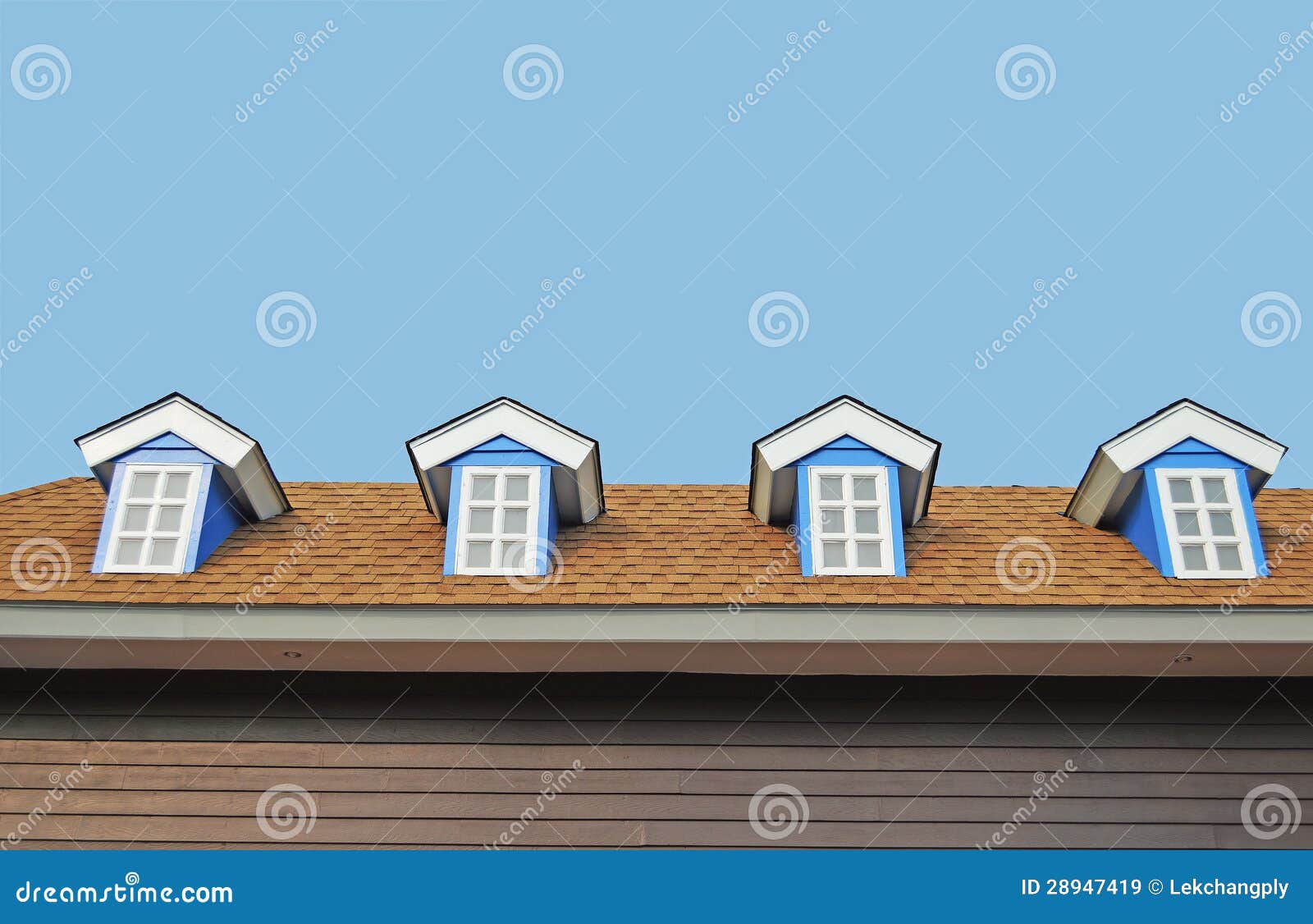 Four windows on top roof stock image. Image of roof, four - 28947419