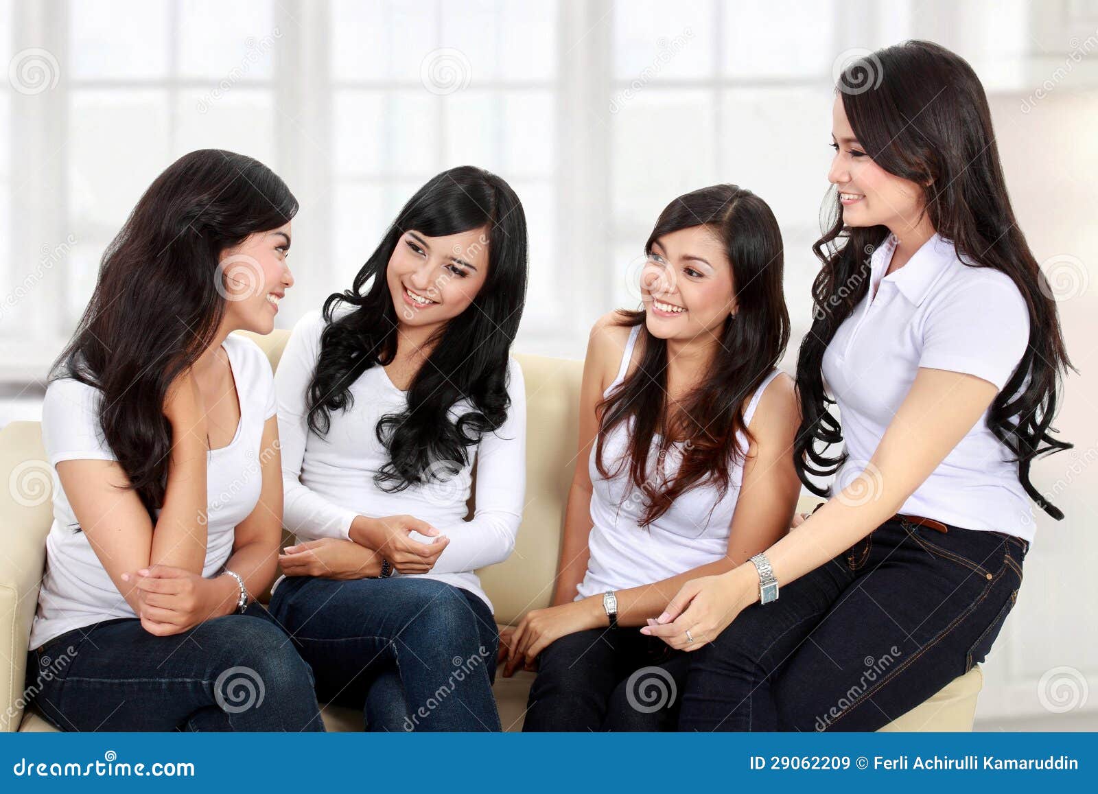 Four women friends talking stock image. Image of friends - 29062209