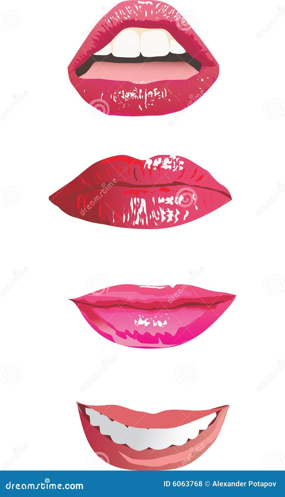 Four women lips stock illustration. Illustration of female - 6063768