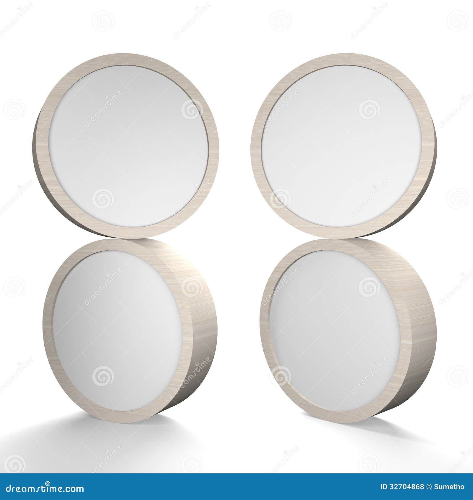 Four Wood Blank Rounded Box Display Stock Illustration - Illustration ...