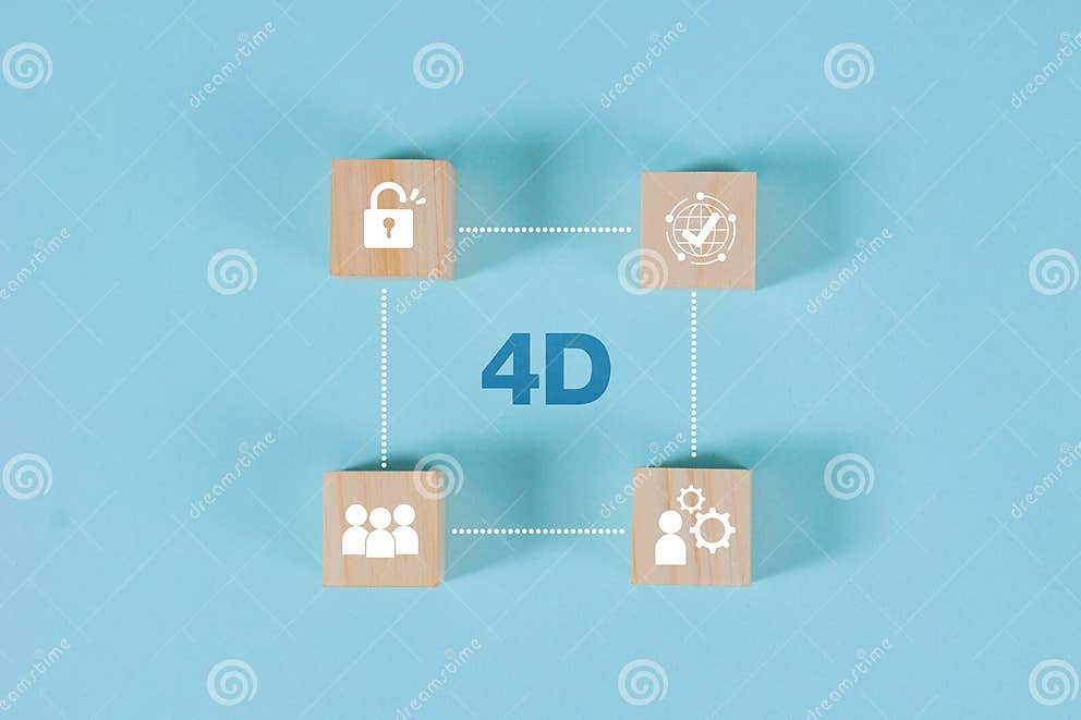 Four Wooden Blocks Connected by Dotted Lines, Symbolizing Collaboration ...