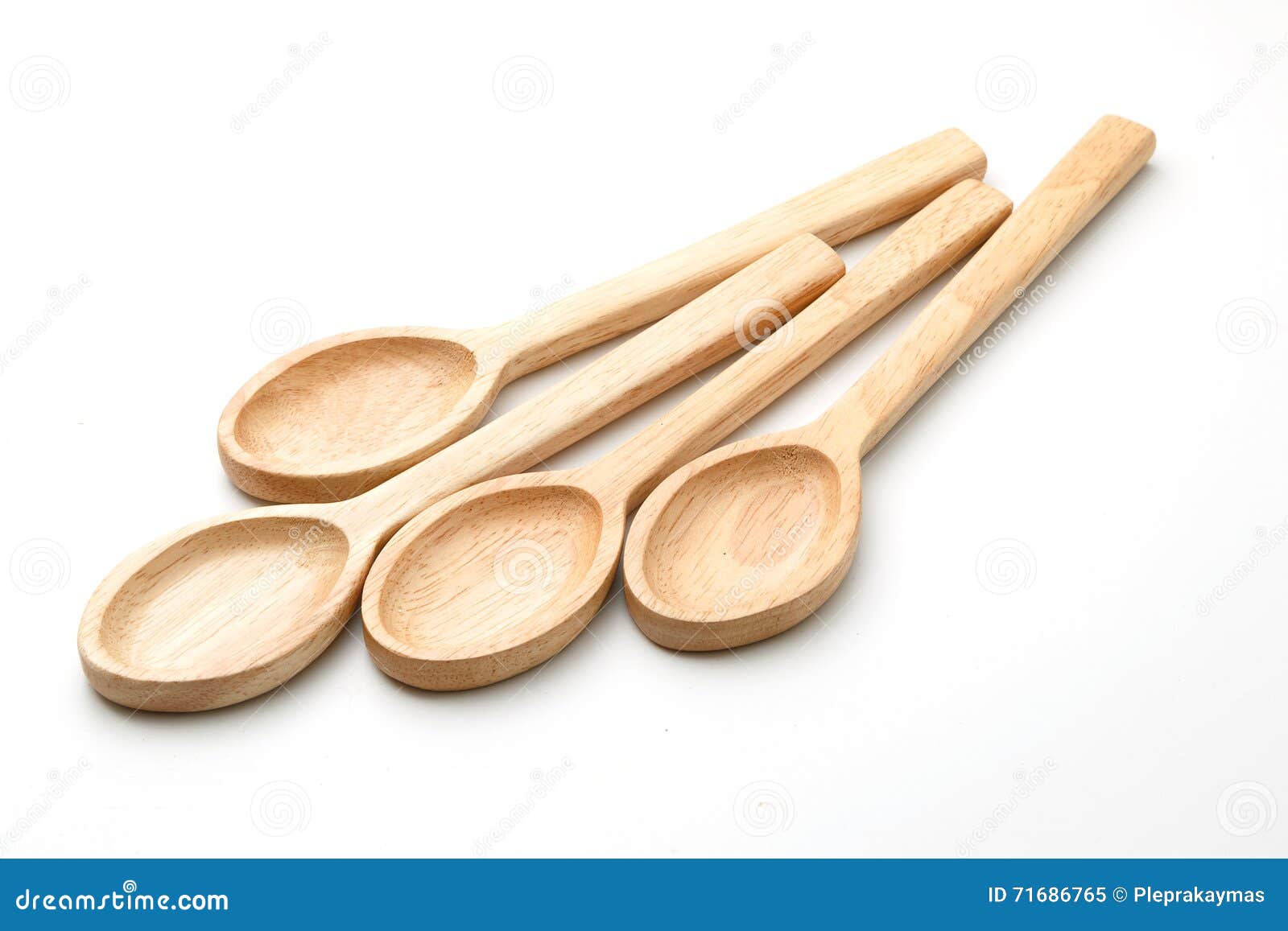 Four Wooden Spoons Isolated Stock Image - Image of cook, spatula: 71686765