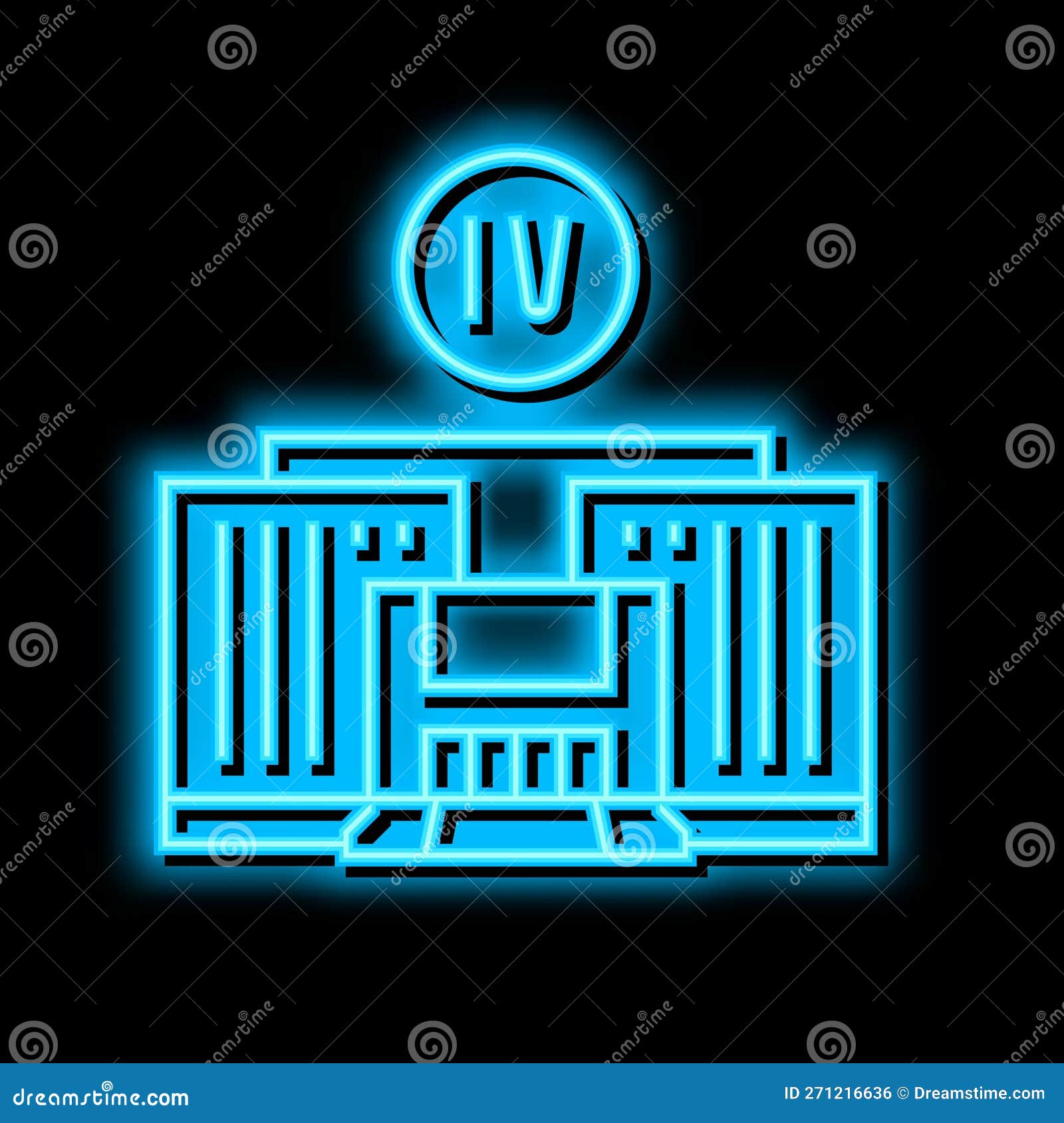 Four Year College Neon Glow Icon Illustration Stock Vector ...