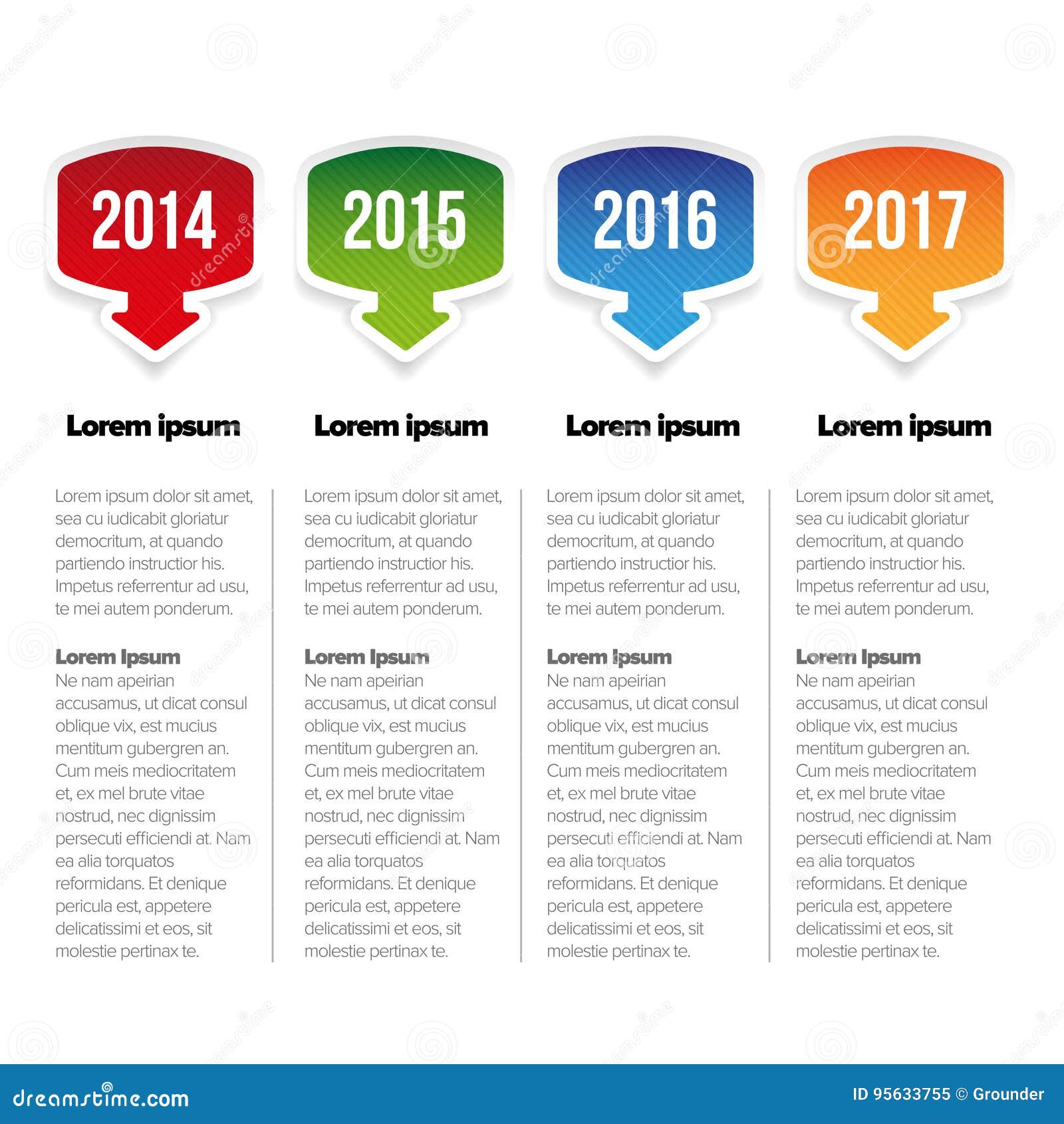 Four Year Progress Bar Template Stock Vector - Illustration of vector ...