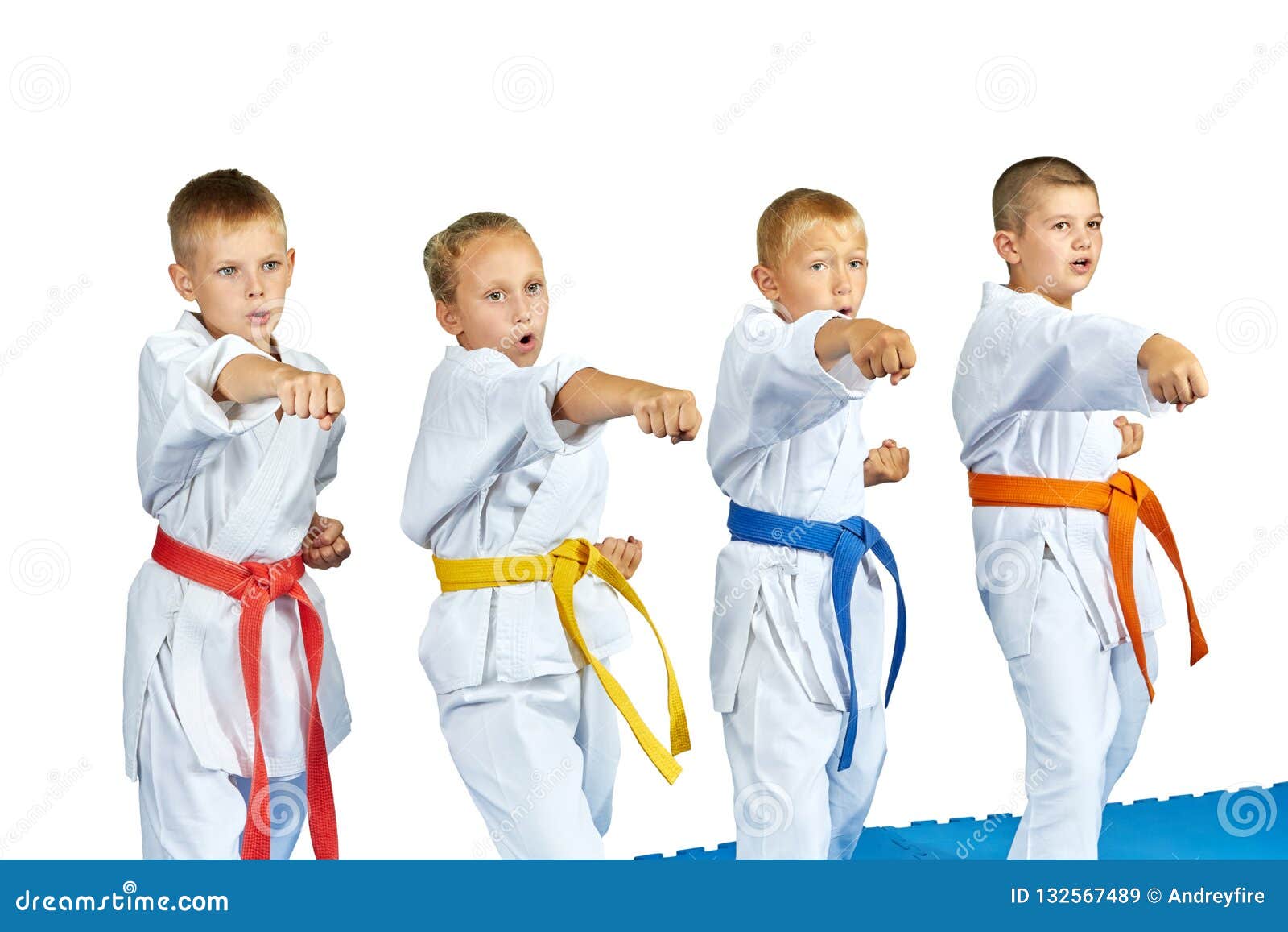 Four Young Athlete Beat Punch Arm Stock Image - Image of girl, victory ...
