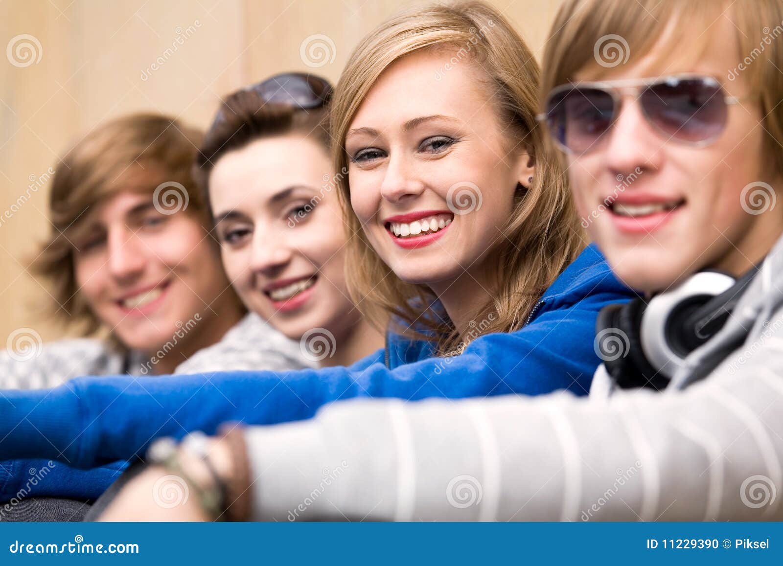 Four Young Teenagers stock photo. Image of faces, handsome - 11229390