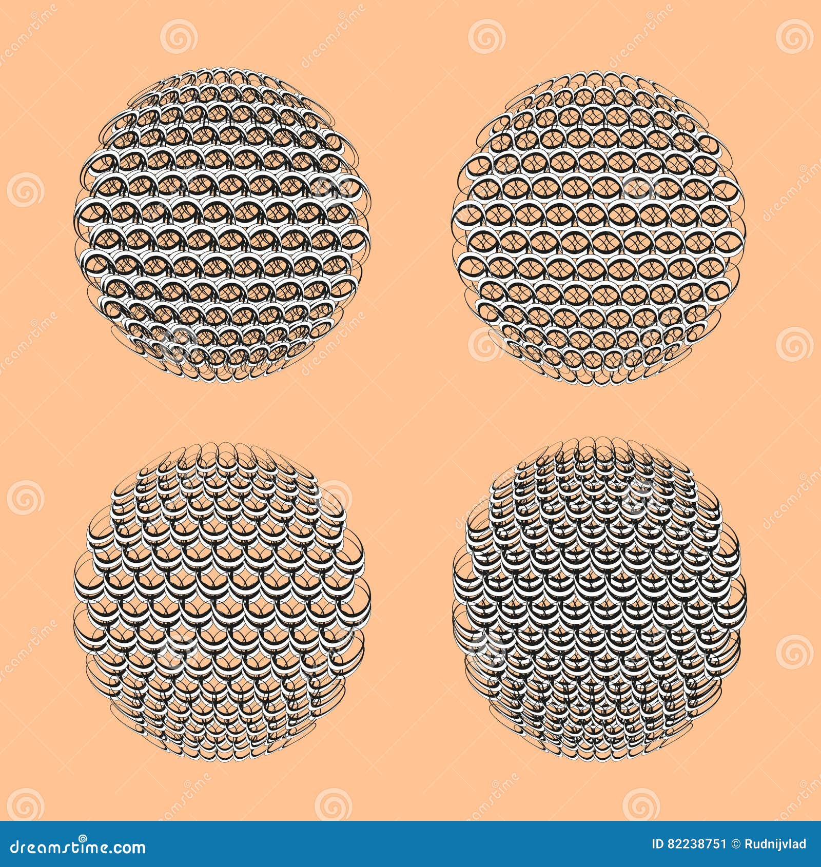 Four zentangle sphere stock vector. Illustration of decorative - 82238751