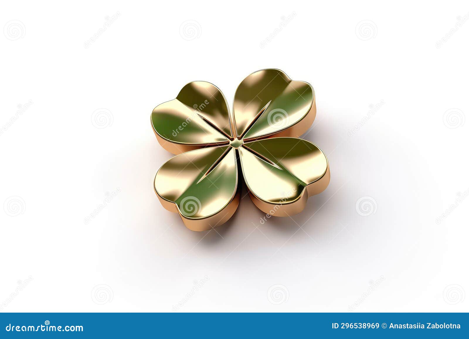 Fourleaf Clover Gold on White Background. Generative AI Stock ...