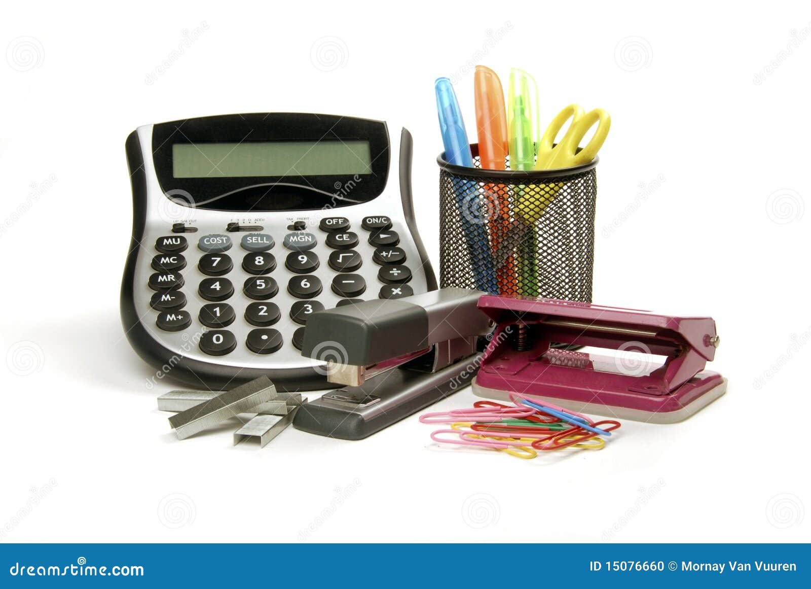 Fournitures de bureau photo stock. Image du approvisionnements - 15076660