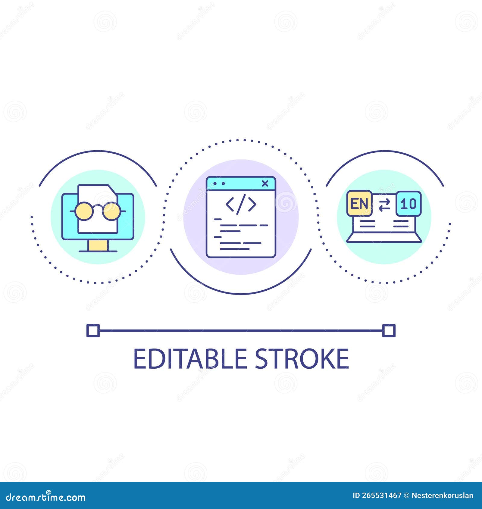 Fourth-generation Language Loop Concept Icon Stock Vector ...