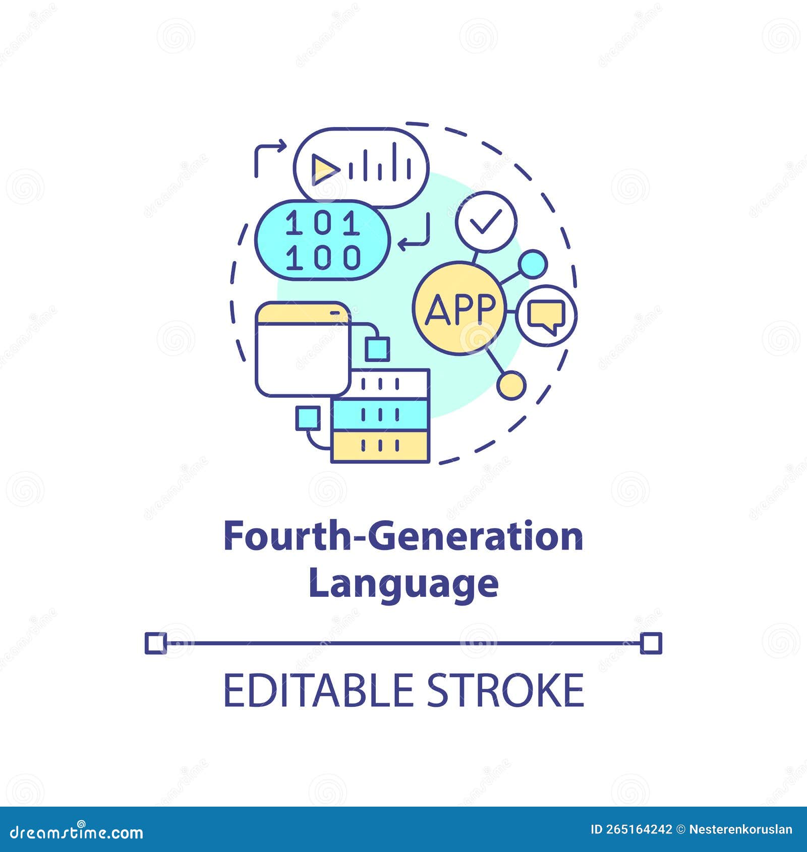 Fourth-generation Programming Language Concept Icon Stock Vector ...