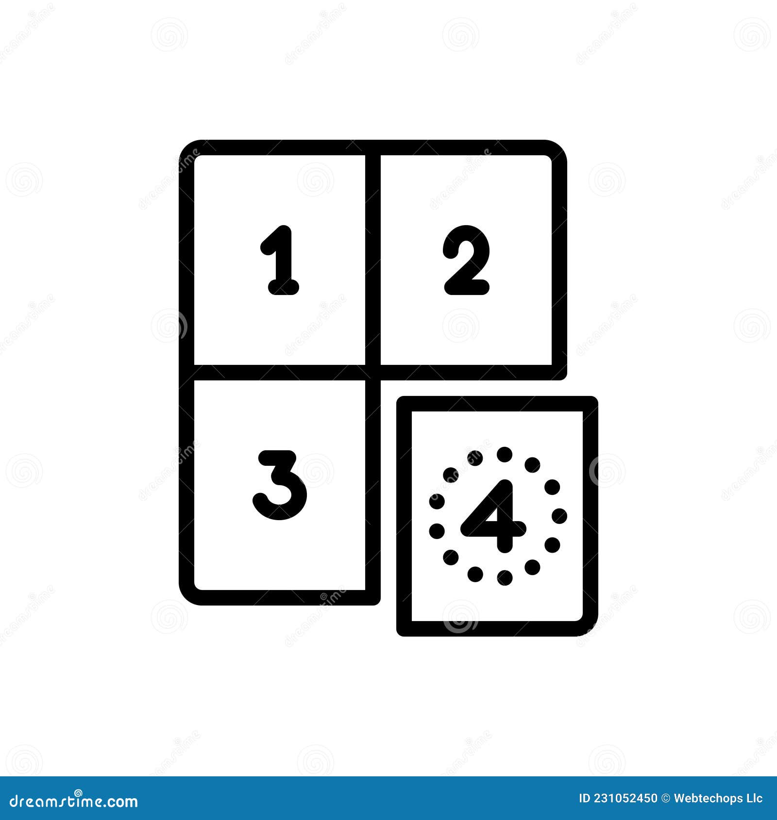 Black Line Icon for Fourth, Quarter and Rank Stock Vector ...