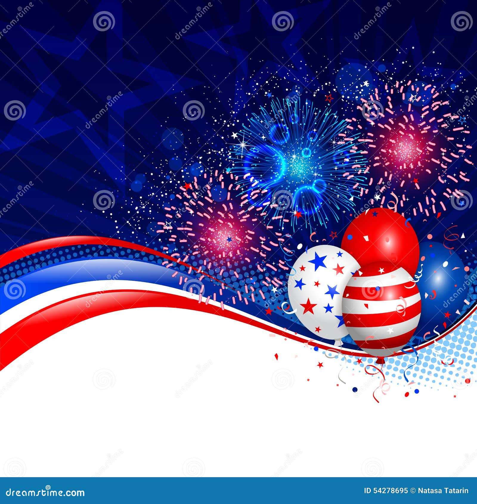Fourth of july background stock vector. Illustration of abstract - 54278695