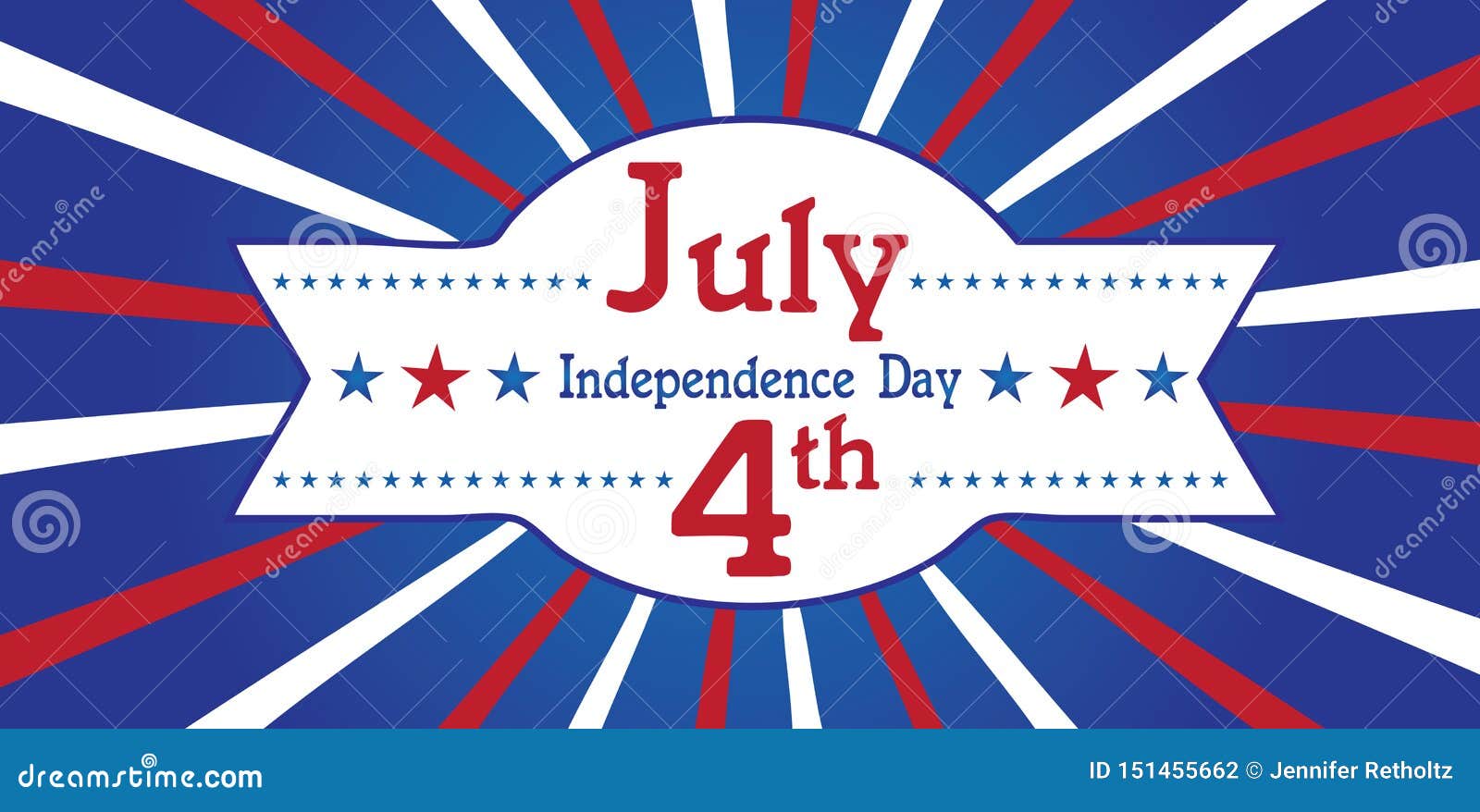 Fourth of July Banner Red White and Blue Stock Illustration ...