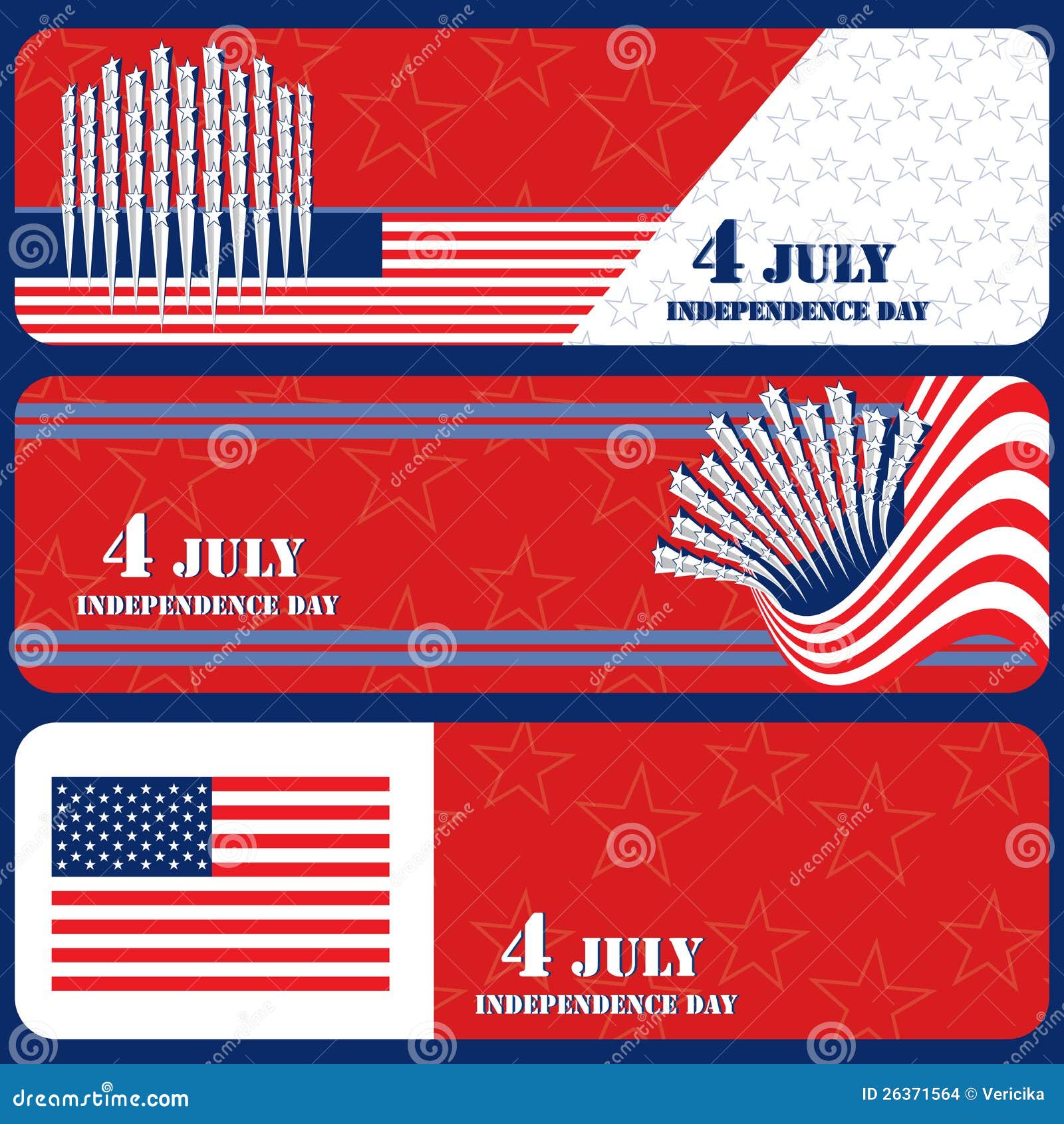 Fourth of July banners stock vector. Illustration of happiness - 26371564