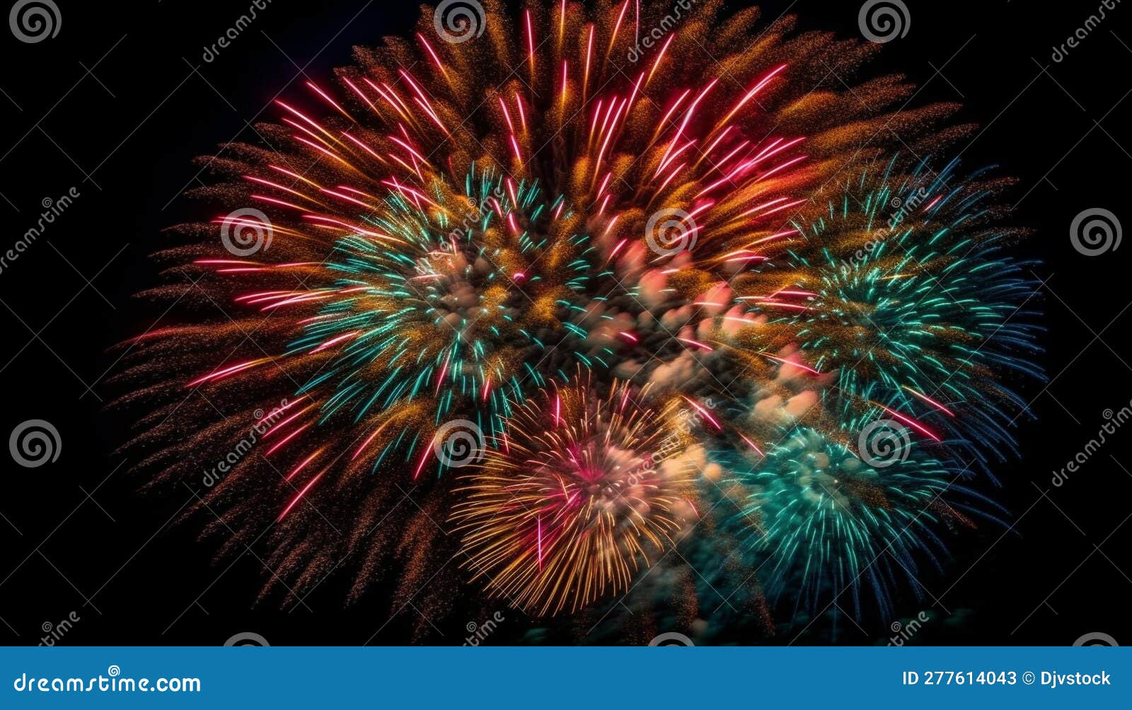 Fourth of July Celebration: Exploding Firework Display in Vibrant ...