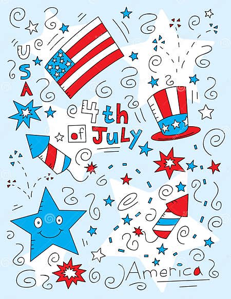 Fourth of July Doodle stock vector. Illustration of america - 8224604