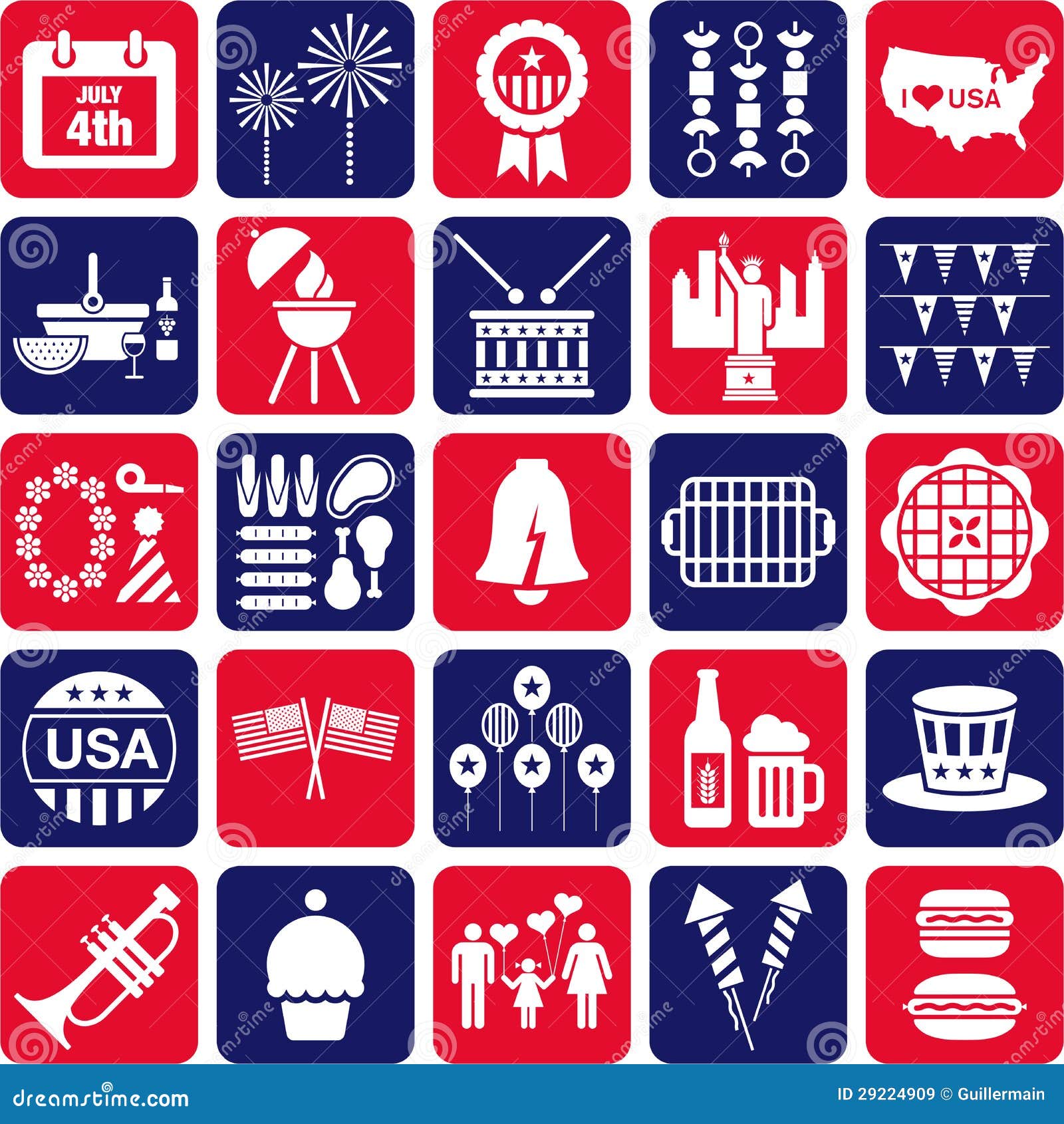 Fourth of July icons stock vector. Illustration of american - 29224909