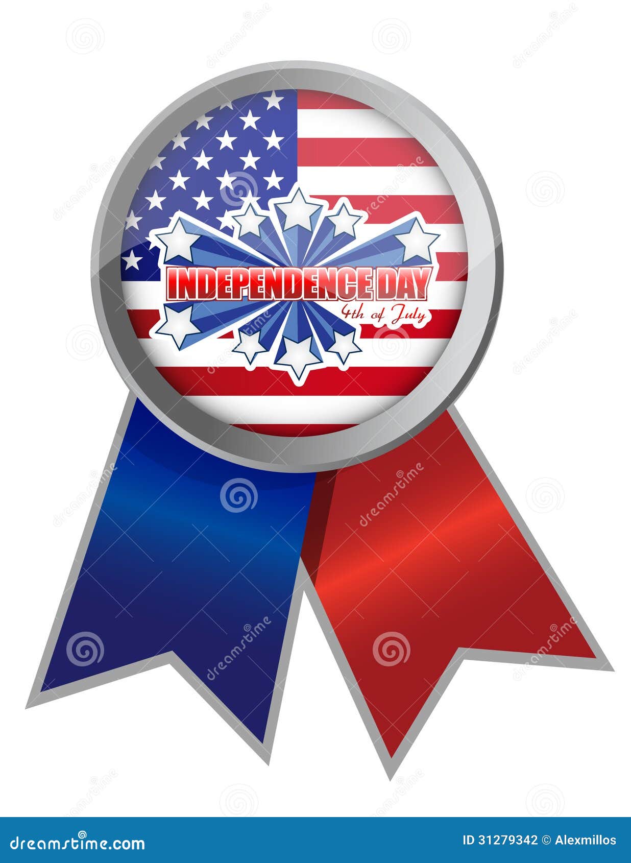 Fourth of July, Independence Day Ribbon Stock Illustration ...
