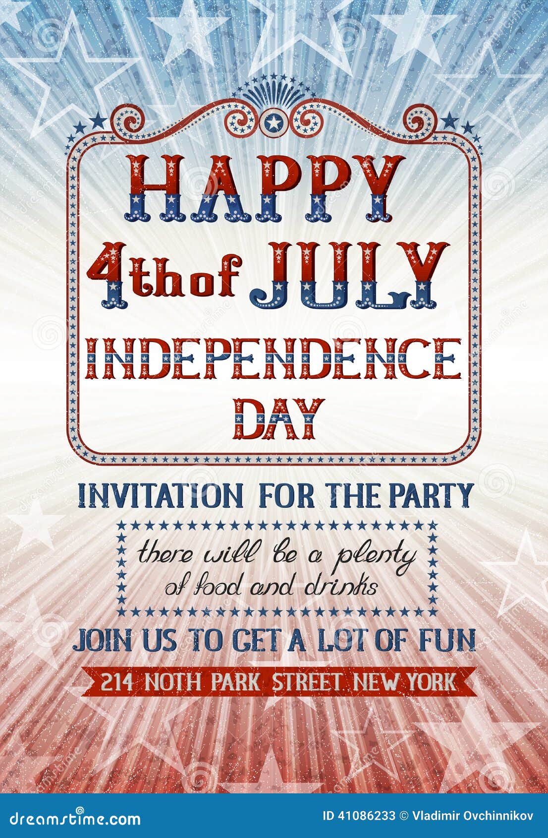 Fourth of july invitation stock vector. Illustration of fourth - 41086233