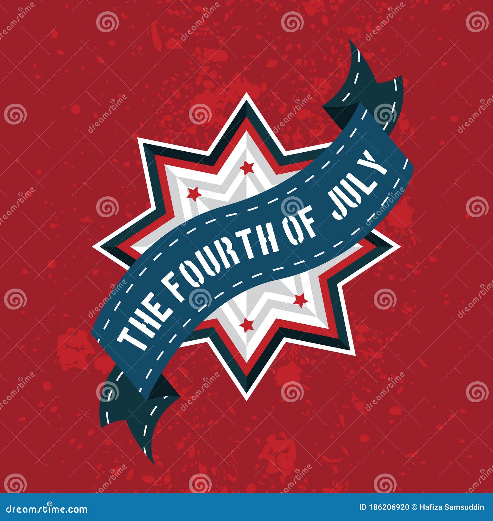 The Fourth of July Label. Vector Illustration Decorative Design Stock ...