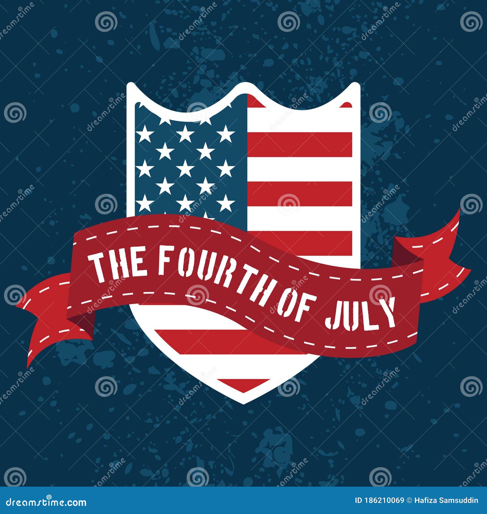 The Fourth of July Label. Vector Illustration Decorative Design Stock ...