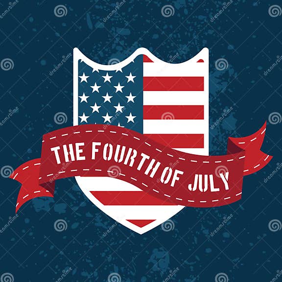 The Fourth of July Label. Vector Illustration Decorative Design Stock ...