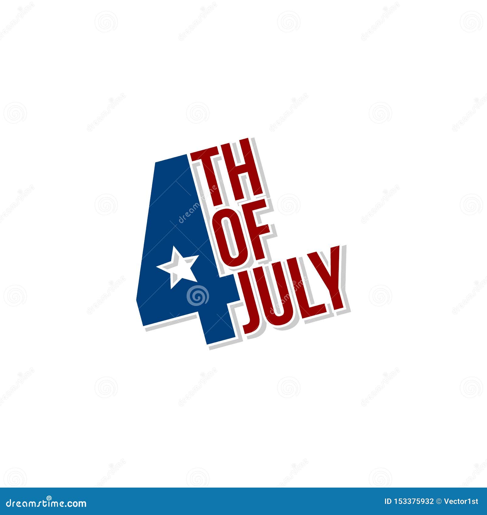 Fourth of July Sign Label Tag Emblem Stock Vector - Illustration of ...
