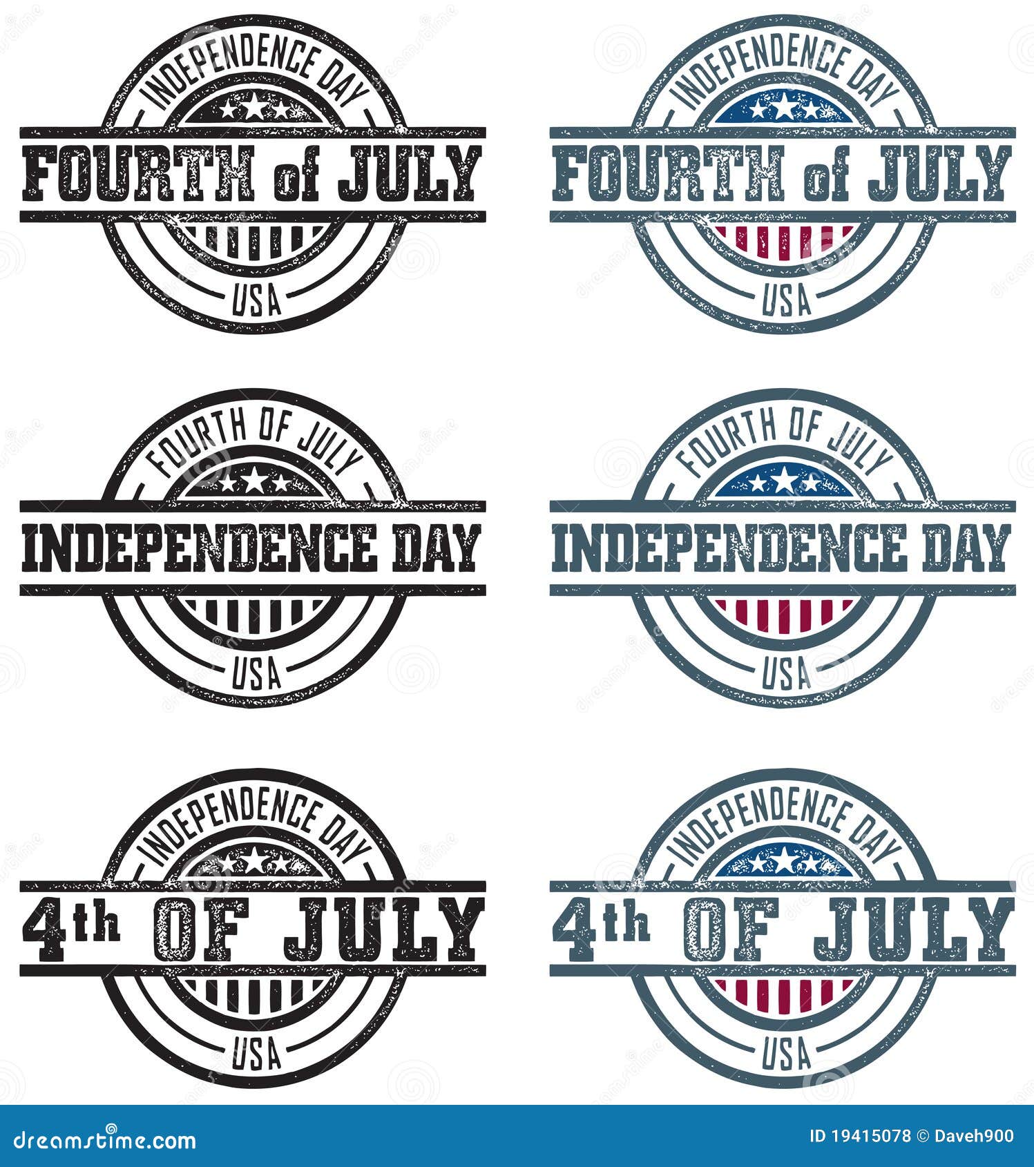 Fourth of July Stamps stock vector. Illustration of stripes - 19415078