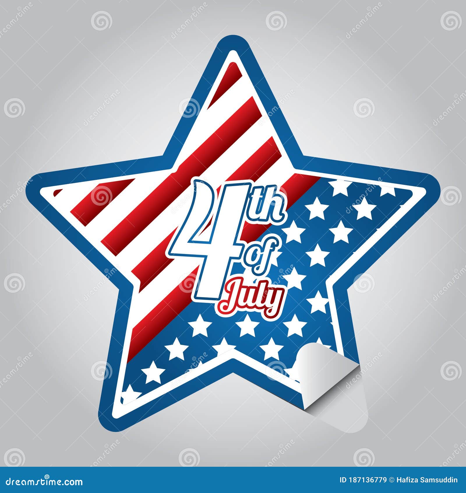 Fourth of July Sticker. Vector Illustration Decorative Design Stock ...