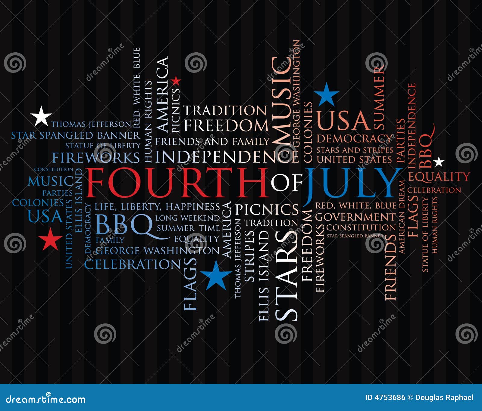 Fourth of july words stock vector. Illustration of constitution - 4753686