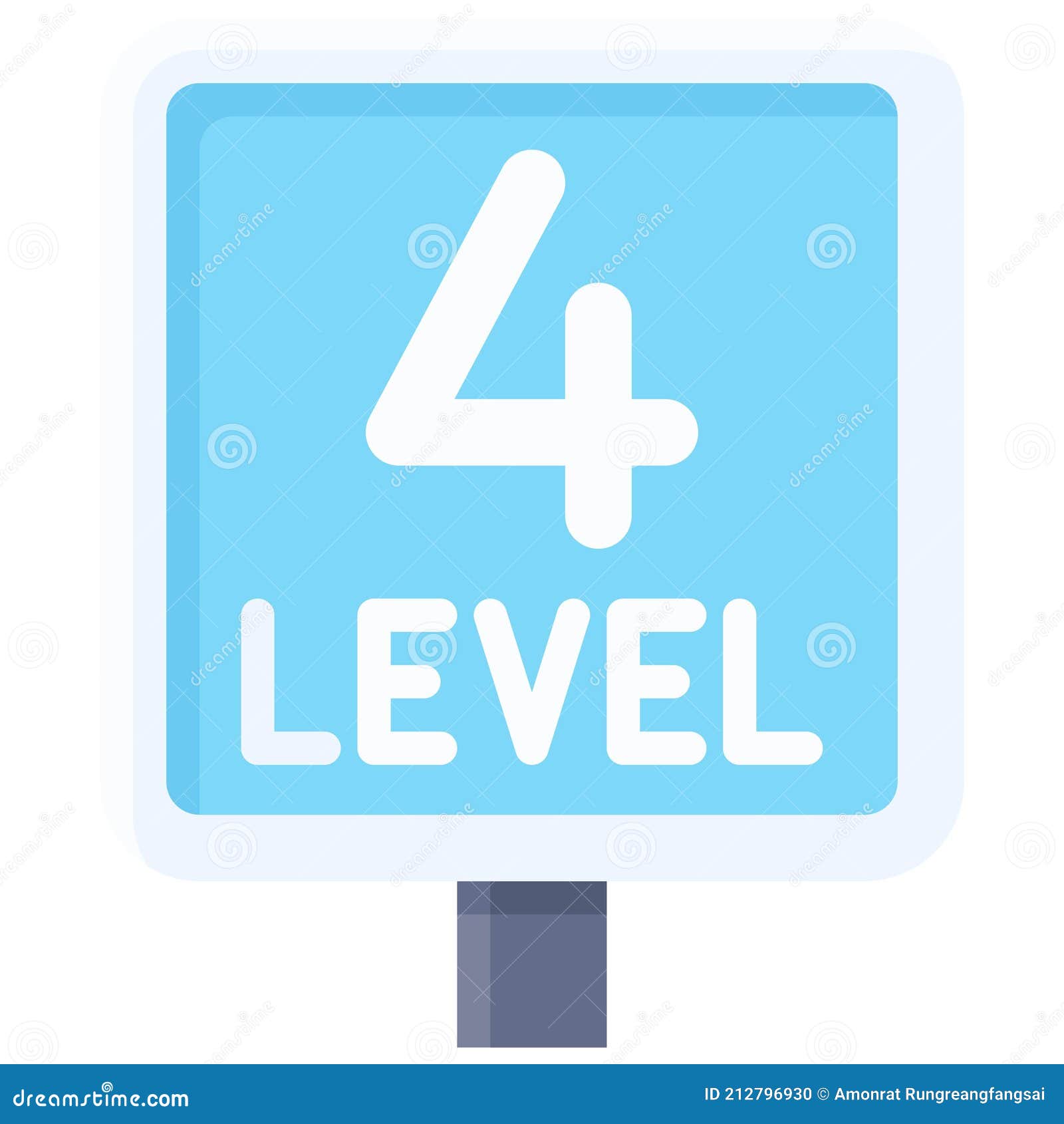 Fourth Level Sign Icon, Parking Lot Related Vector Stock Vector ...